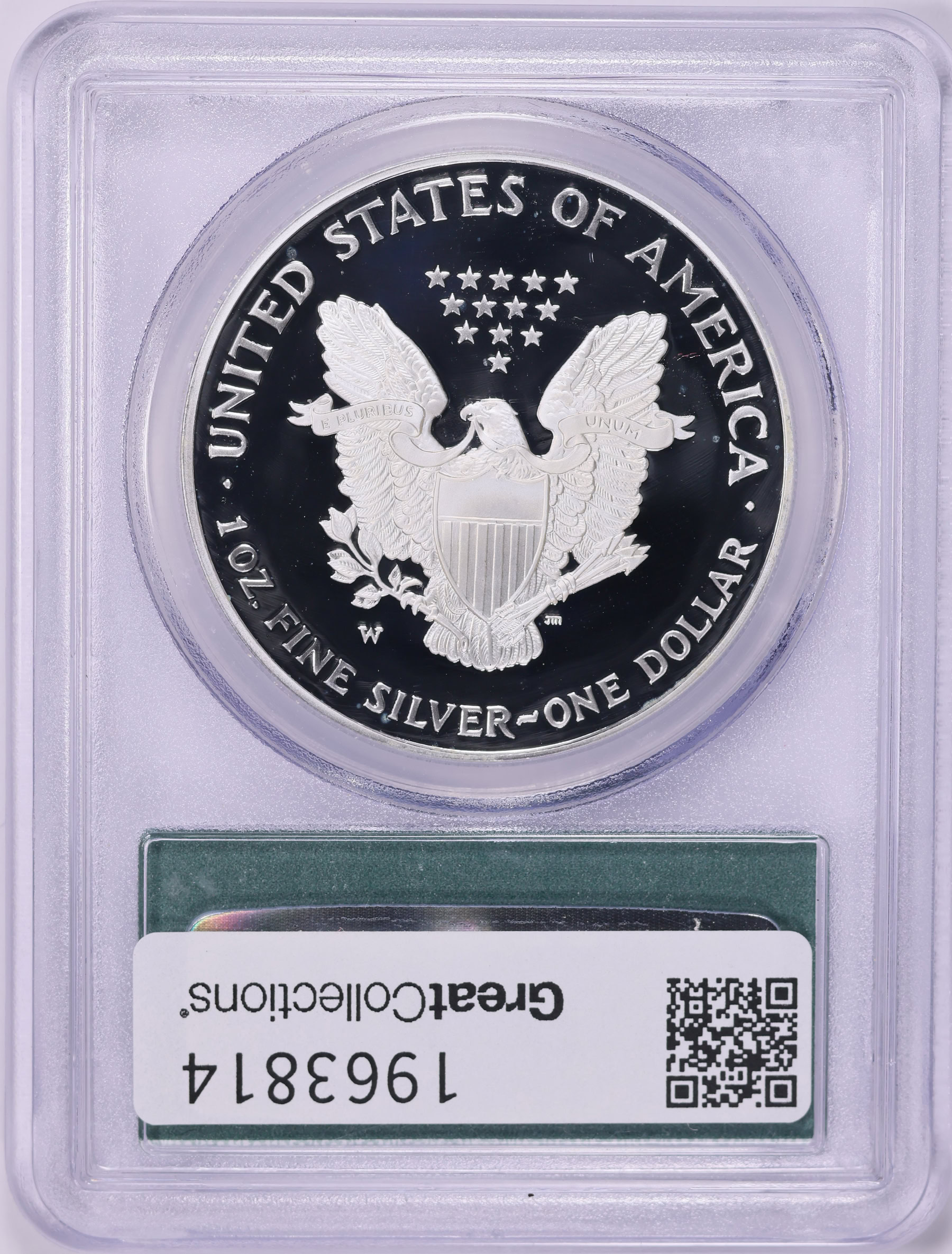 2002-W $1 Silver Eagle PCGS Proof-70 DCAM (Doily Tribute Label) (Item ...