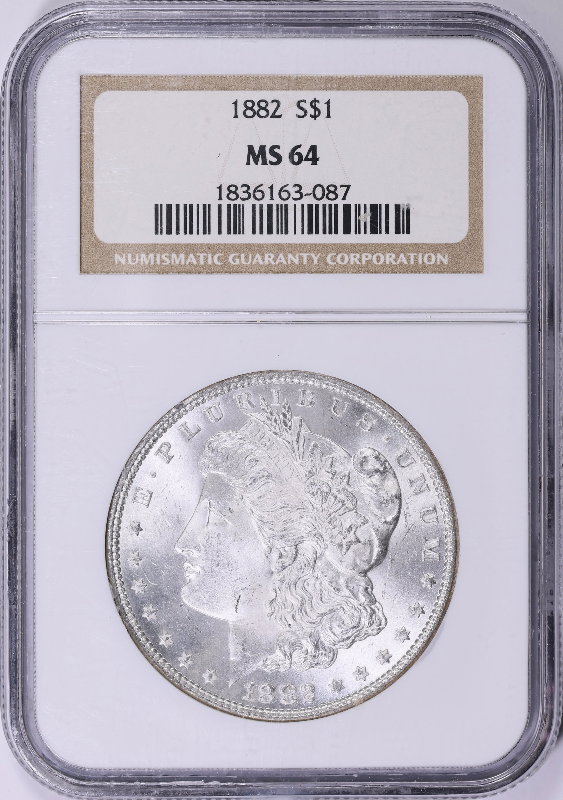 1882 Morgan Silver Dollar NGC MS-64 (Item 1963832) | GreatCollections ...