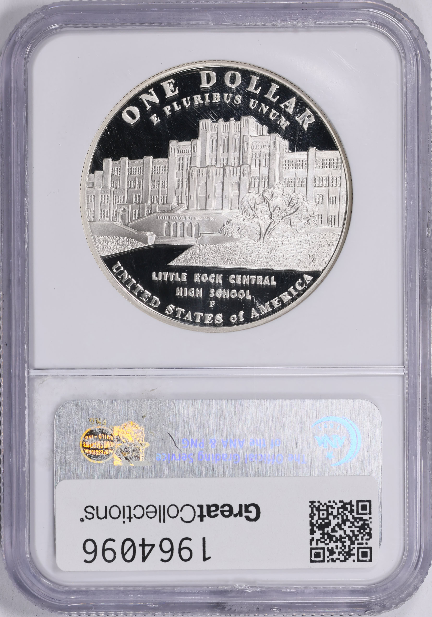 2007-P Little Rock Central High School Desegregation Silver Dollar NGC ...