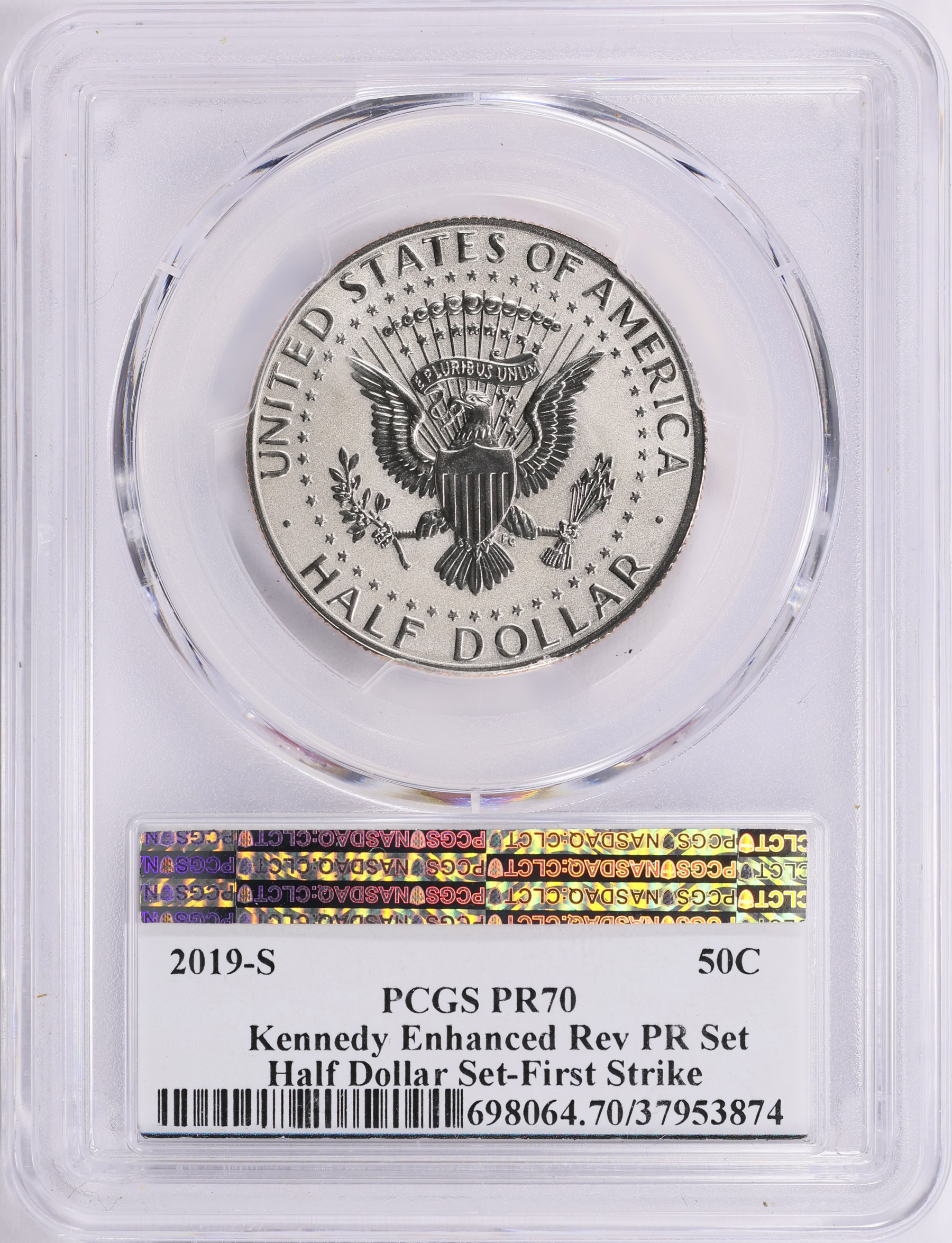 2019-S Kennedy Half Dollar Enhanced Reverse Proof First Strike PCGS ...