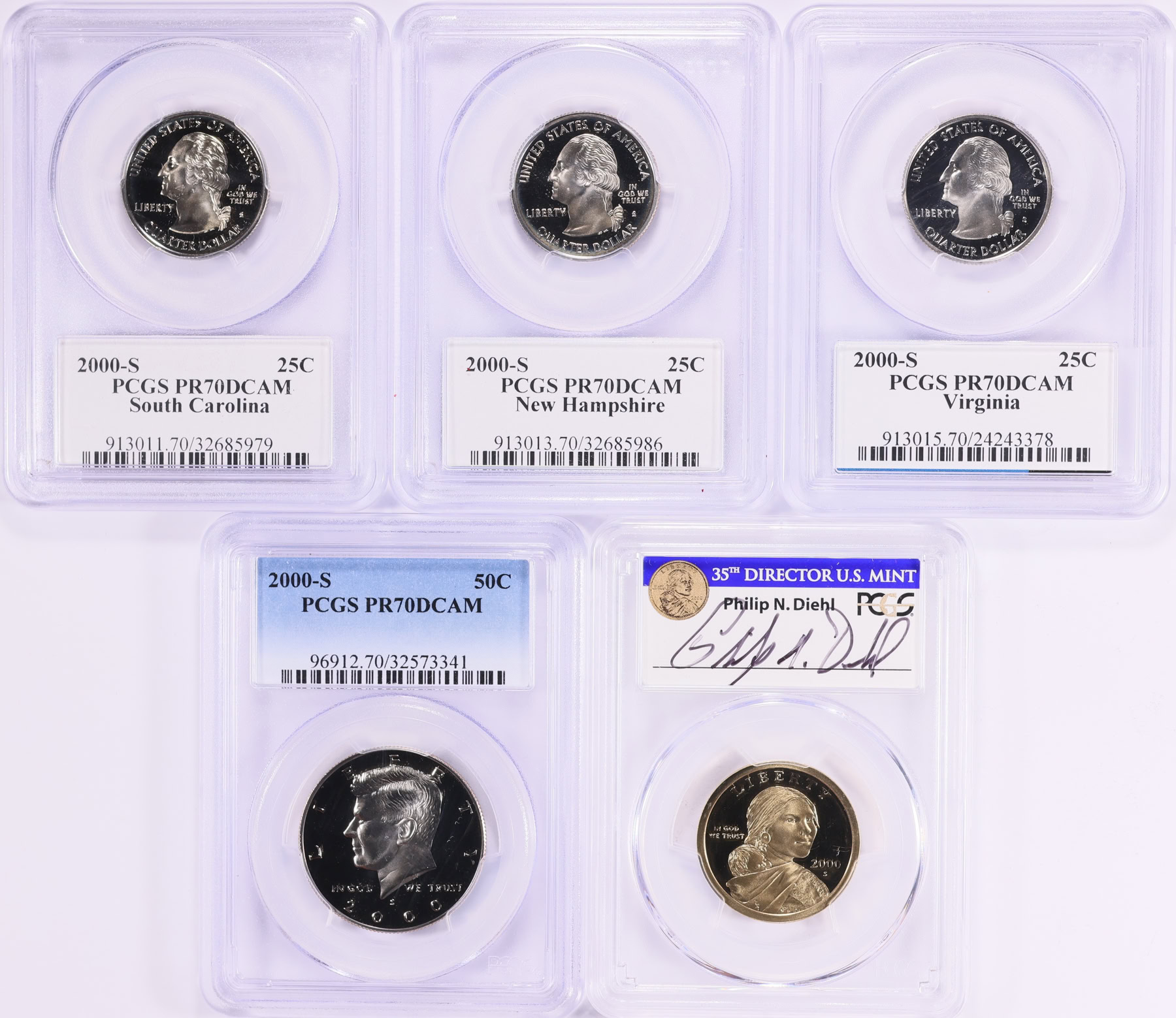 2000-S 1c-$1 Proof Set PCGS Proof-70 DCAM (10 Coins) (Item 1965831 ...