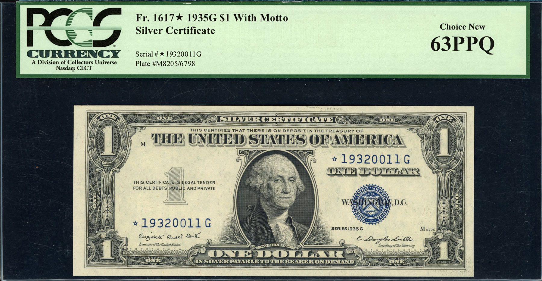 Fr. 1617* (*G Block) 1935G $1 With Motto Silver Certificate Star Note ...