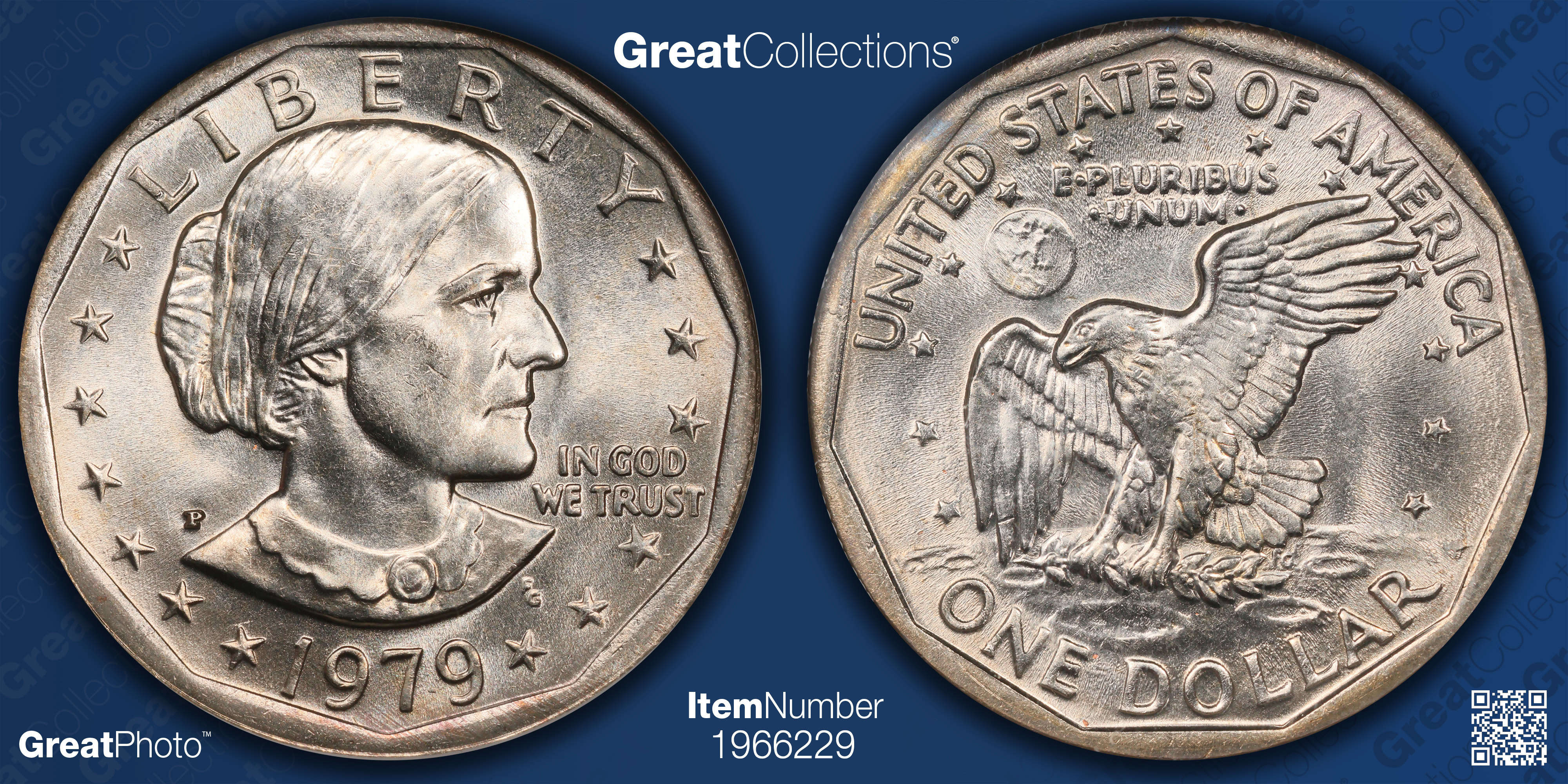 1979-P Susan B. Anthony Dollar Wide Rim NGC MS-67 (Item 1966229 ...