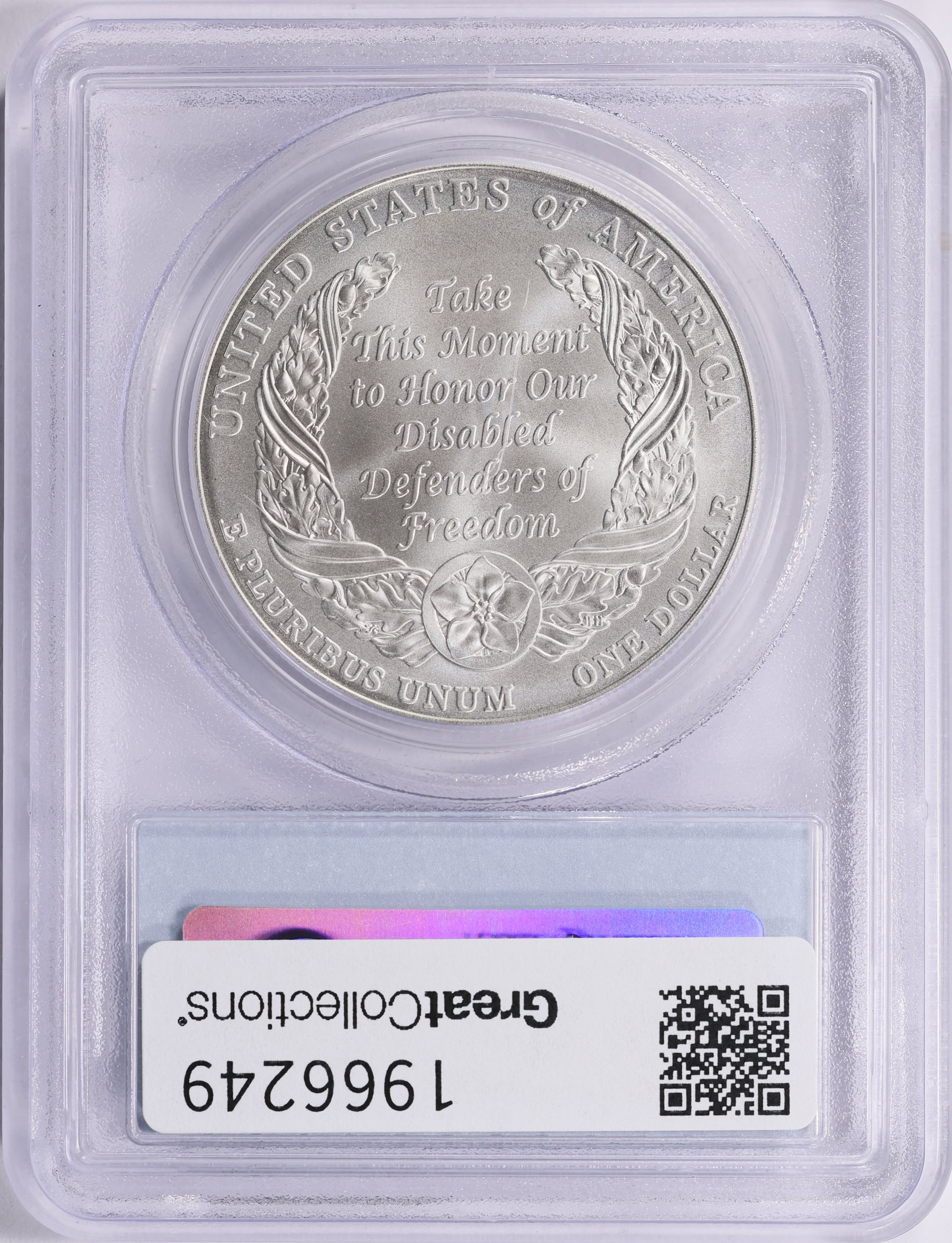 2010-W American Veterans Disabled for Life Silver Dollar PCGS MS-70 ...
