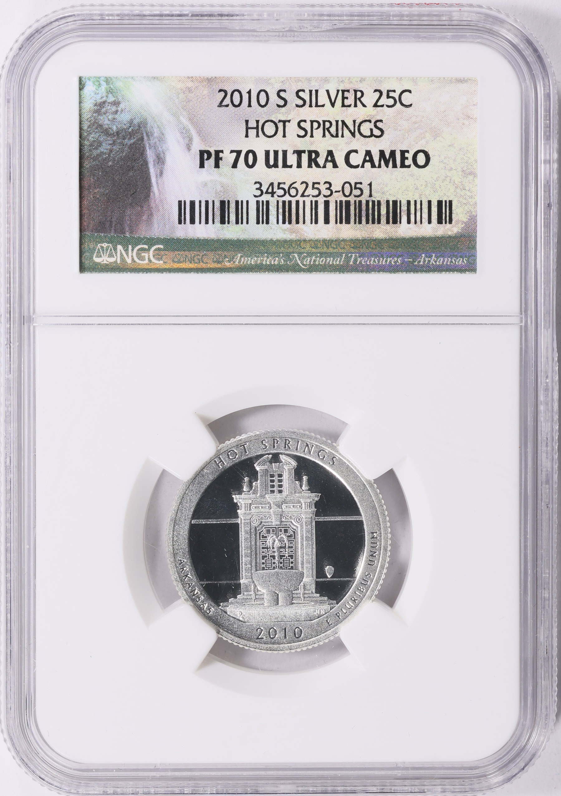 2010-S America the Beautiful Quarter Hot Springs Silver NGC Proof-70 UC ...