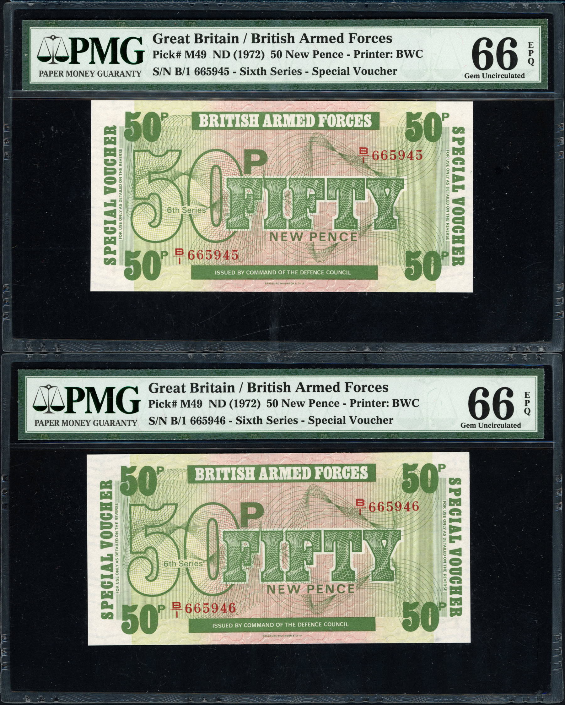 Great Britain ND (1972) 50 New Pence Sixth Series British Armed Forces ...