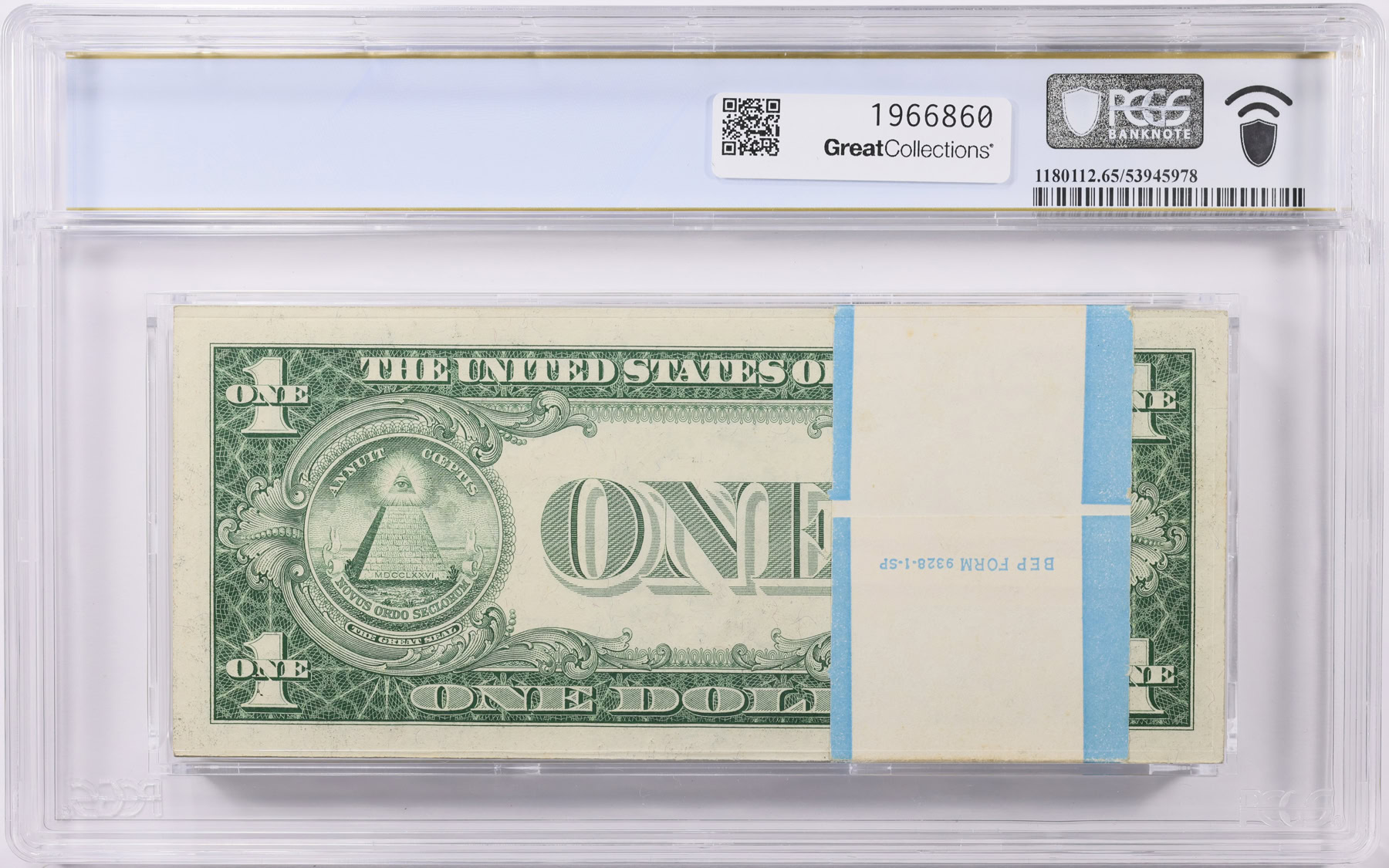 Fr. 1615 (SI Block) 1935F $1 Silver Certificate Note Full Pack With ...