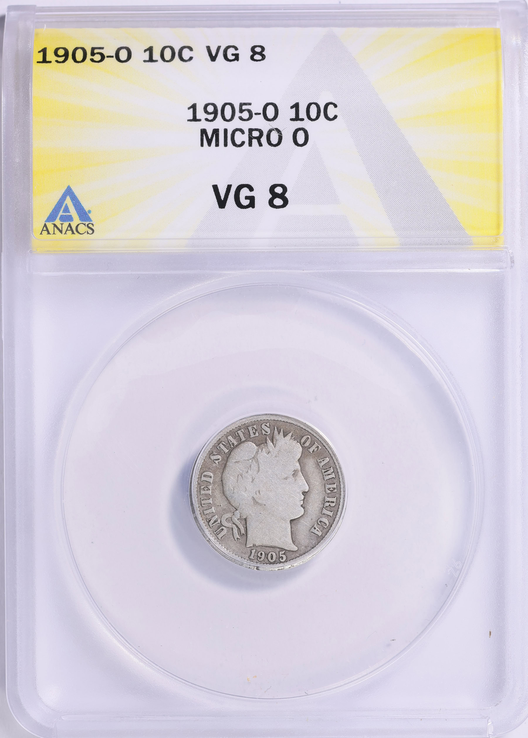 1905-O Barber Dime Micro O ANACS VG-08 (Item 1966863 ...
