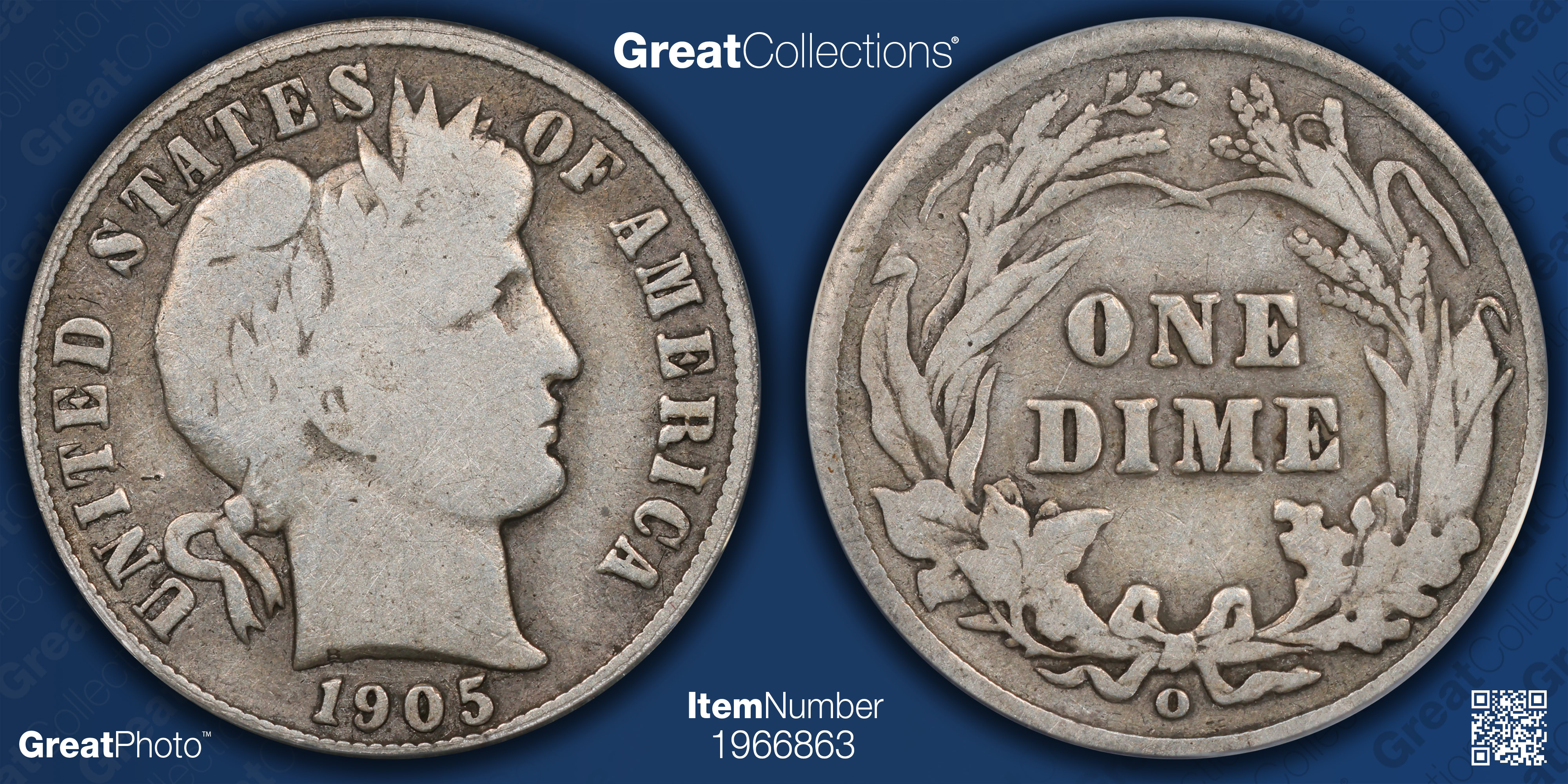 1905-O Barber Dime Micro O ANACS VG-08 (Item 1966863 ...