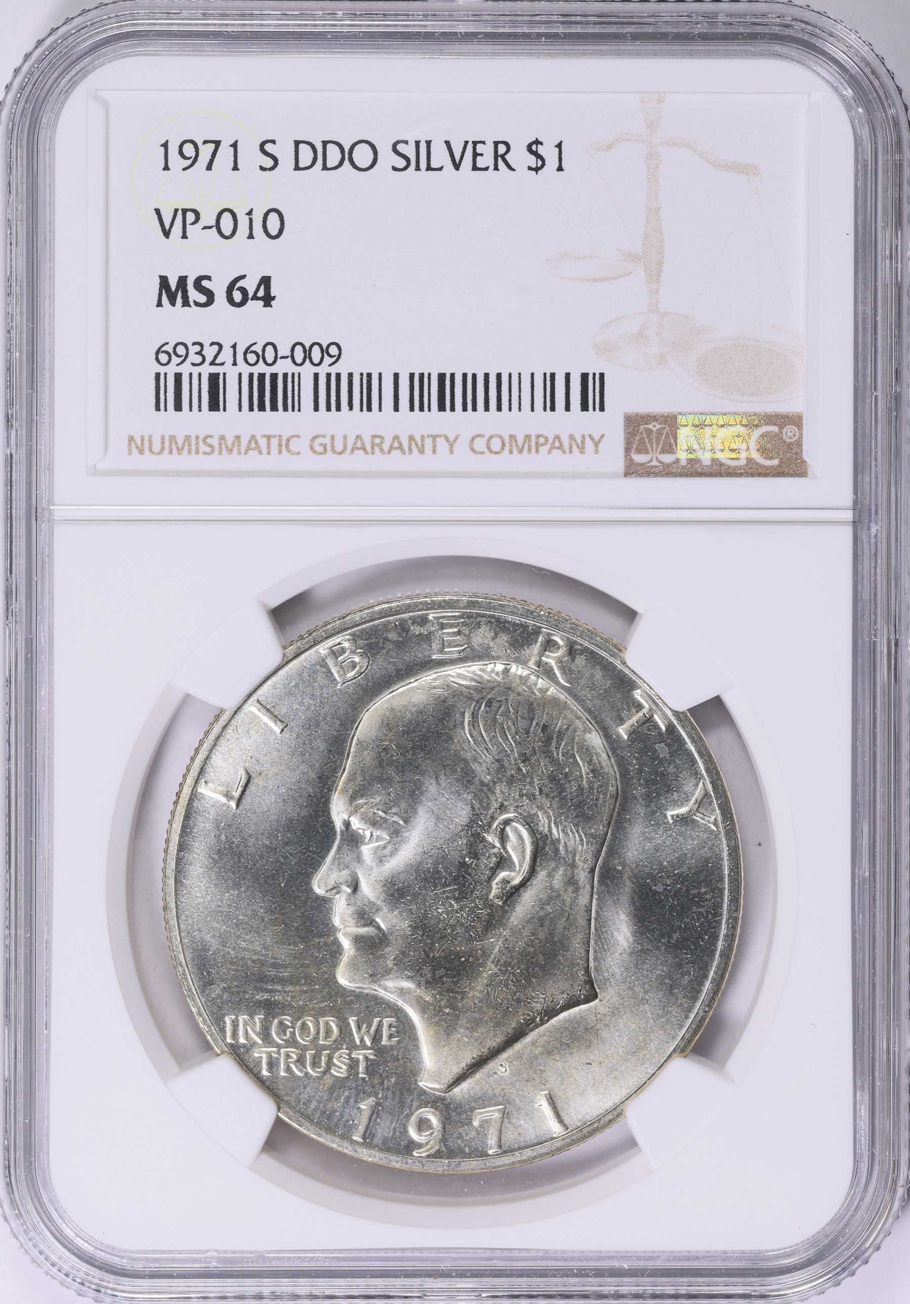 1971-S Eisenhower Dollar Silver DDO VP-010 NGC MS-64 | NGC Cert ...