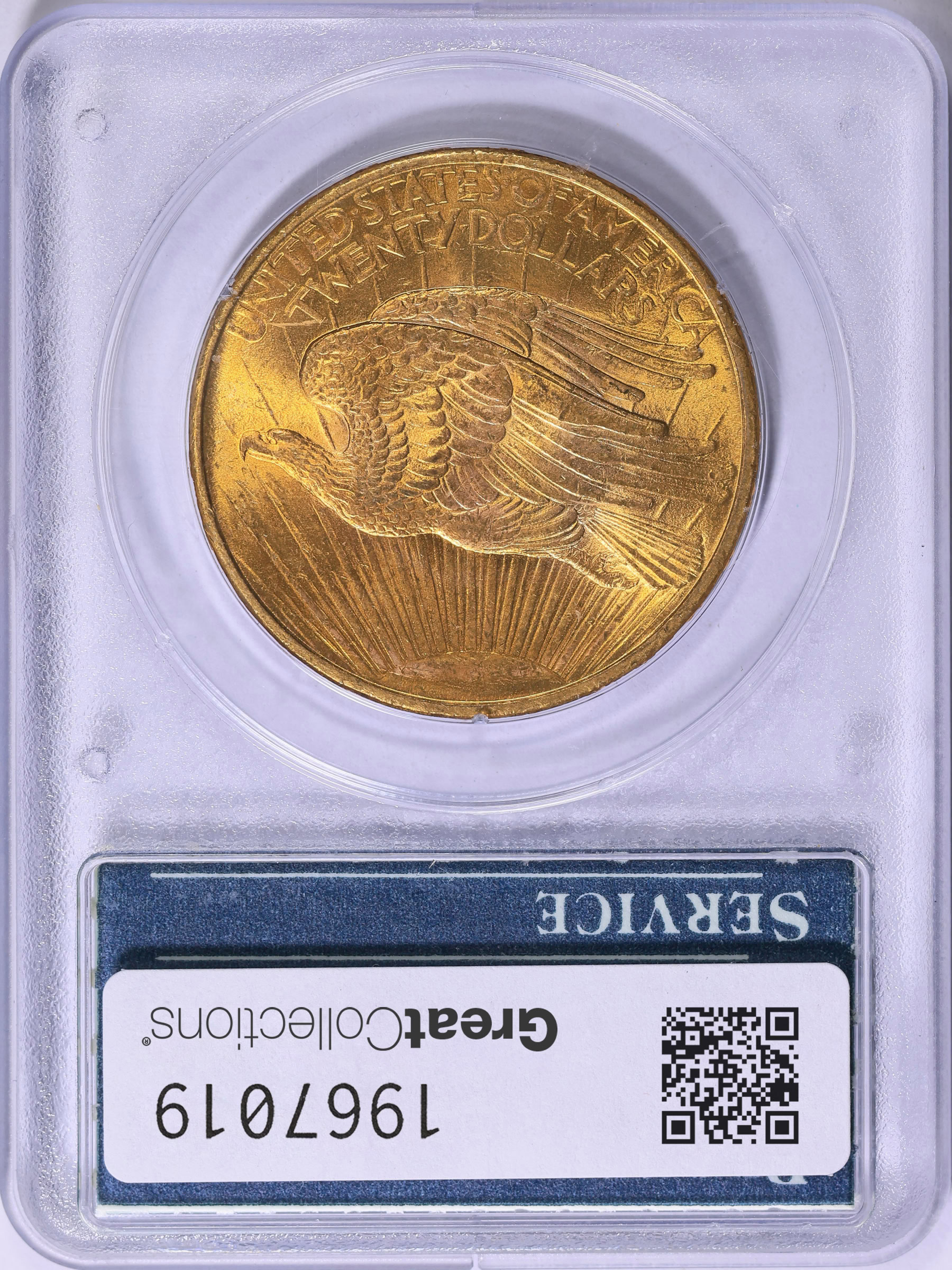 1908 Saint-Gaudens Gold Double Eagle No Motto PCGS MS-62 (CAC Green ...