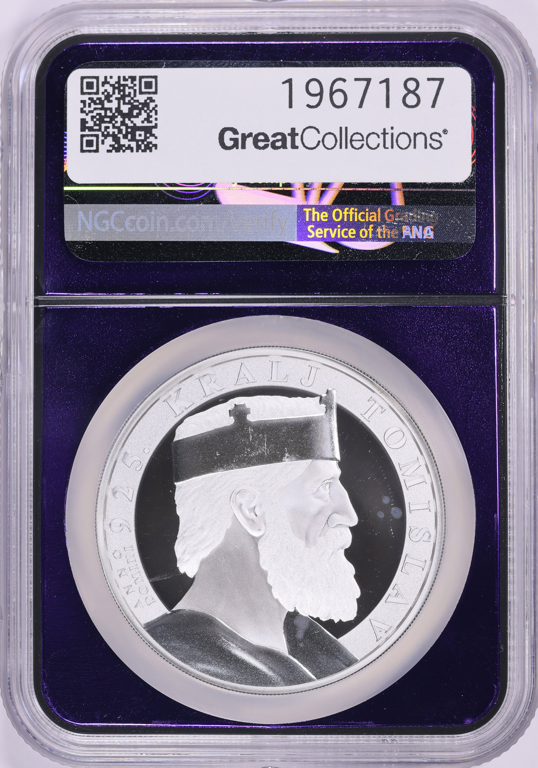 Croatia 2025 Silver €4 King Tomislav NGC Proof-68 UC (Purple Bee Frame ...