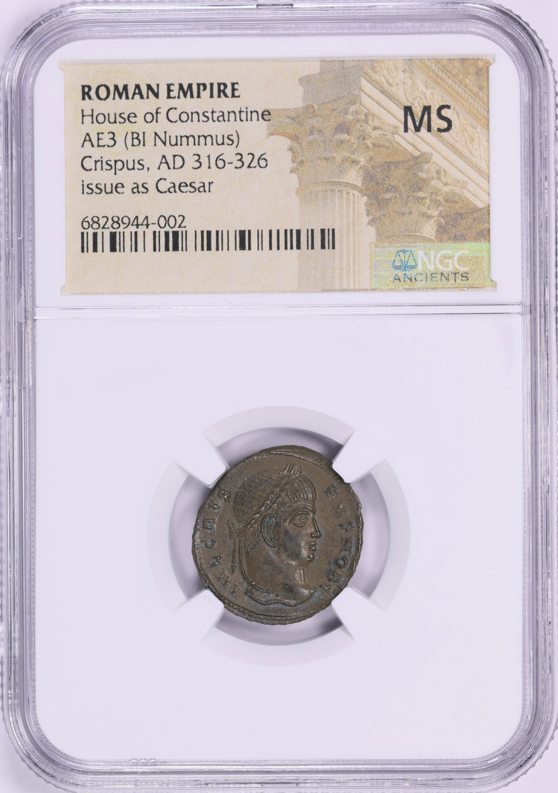 Ancient Roman Empire, Crispus as Caesar (A.D. 316-326) c.A.D. 321-324 ...