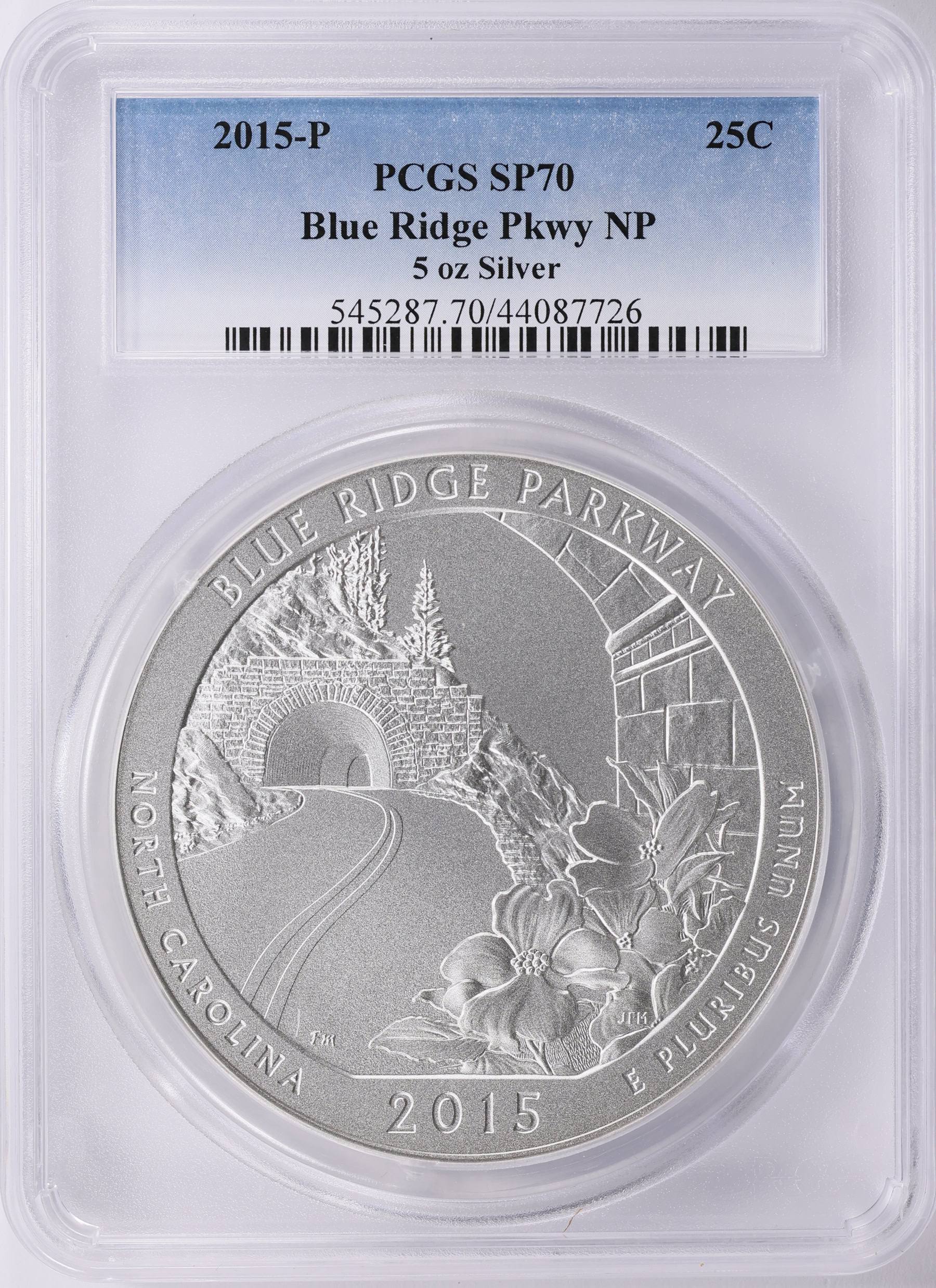 2015-P America the Beautiful 5 oz. Silver Quarter Blue Ridge Parkway NP ...