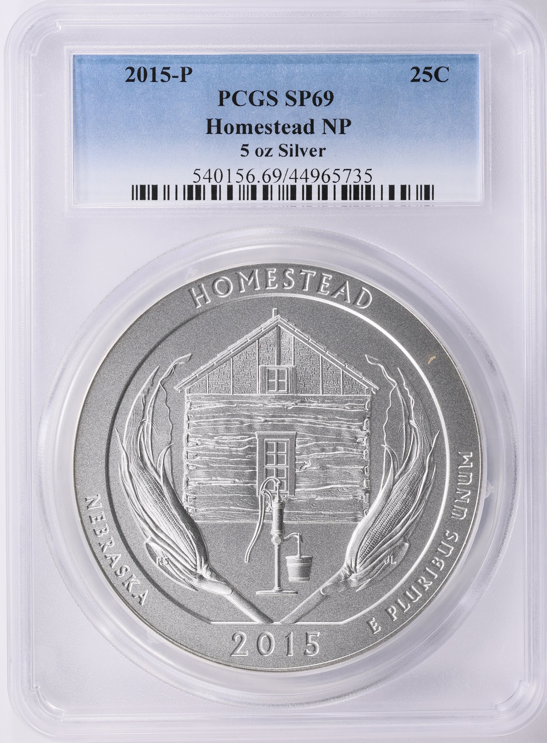 2015-P America the Beautiful 5 oz. Silver Quarter Homestead NP PCGS SP ...