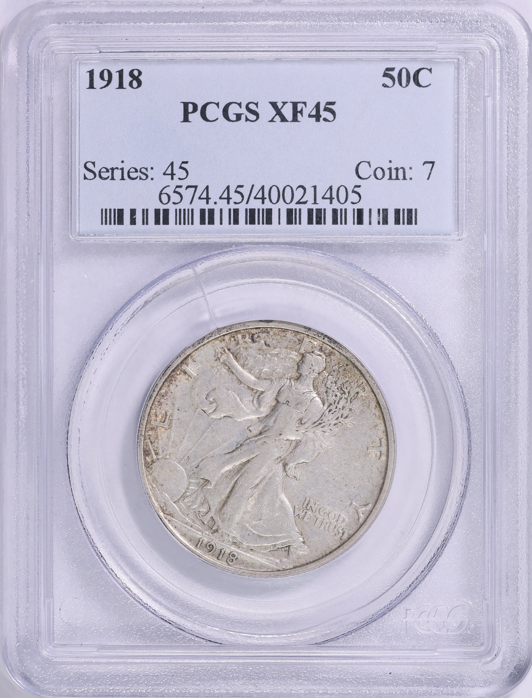 1918 Walking Liberty Half Dollar PCGS XF-45 (Item 1968043 ...
