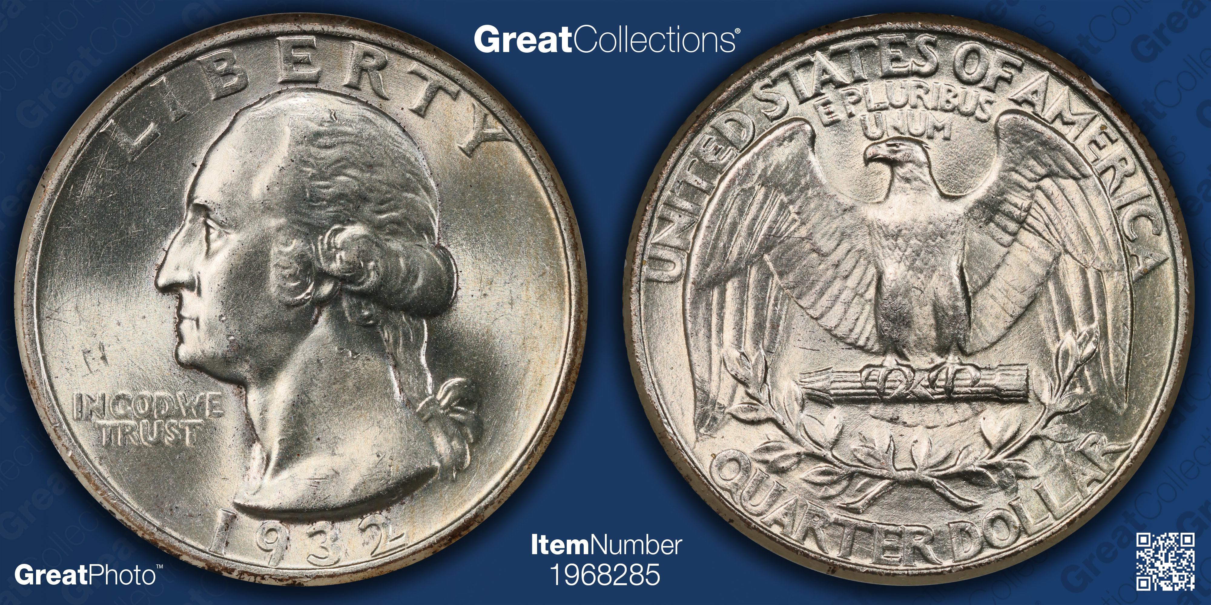 1932 Washington Quarter NGC MS-63 (Item 1968285) | GreatCollections ...