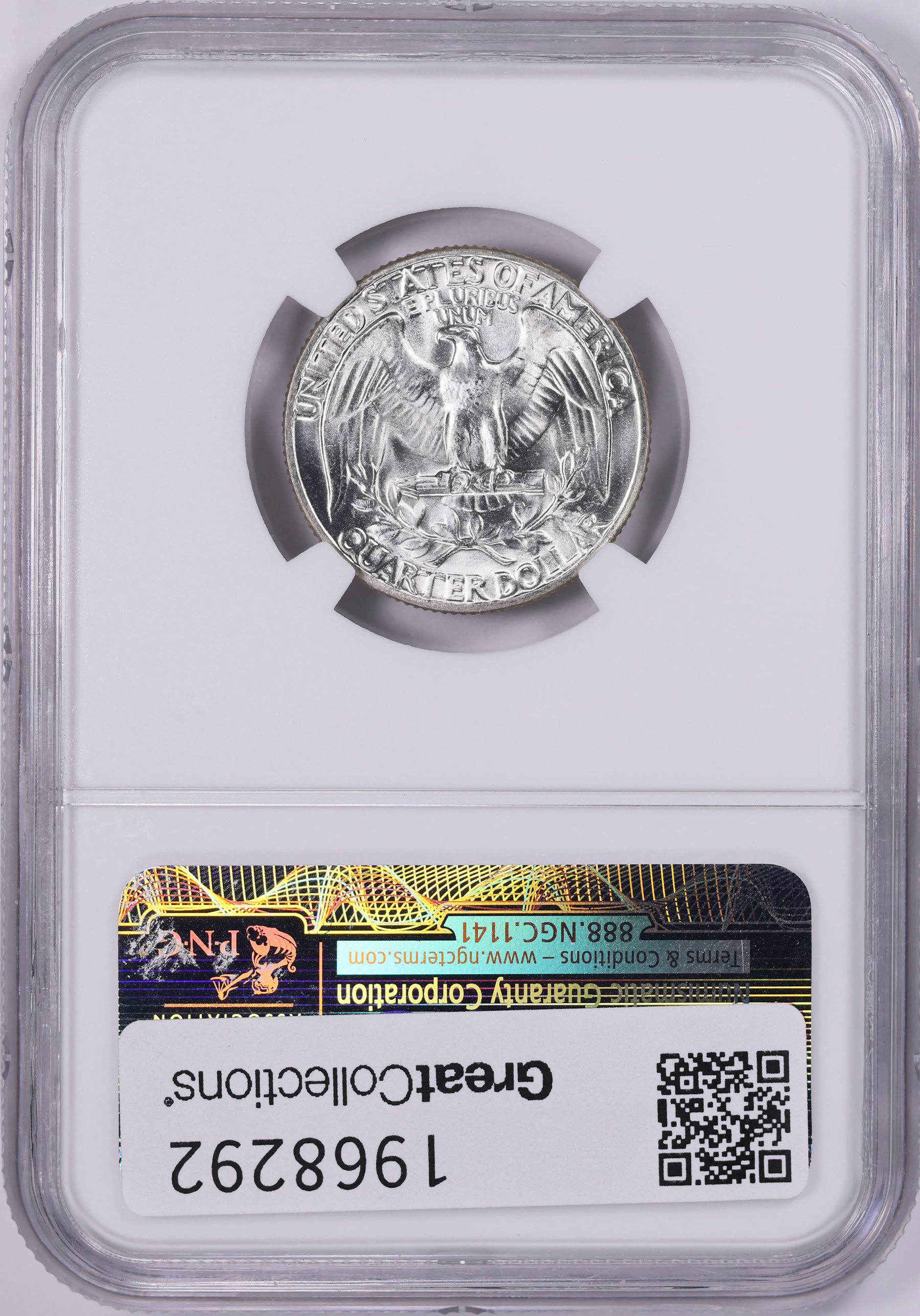 1955 Washington Quarter NGC MS-65 (Item 1968292) | GreatCollections ...