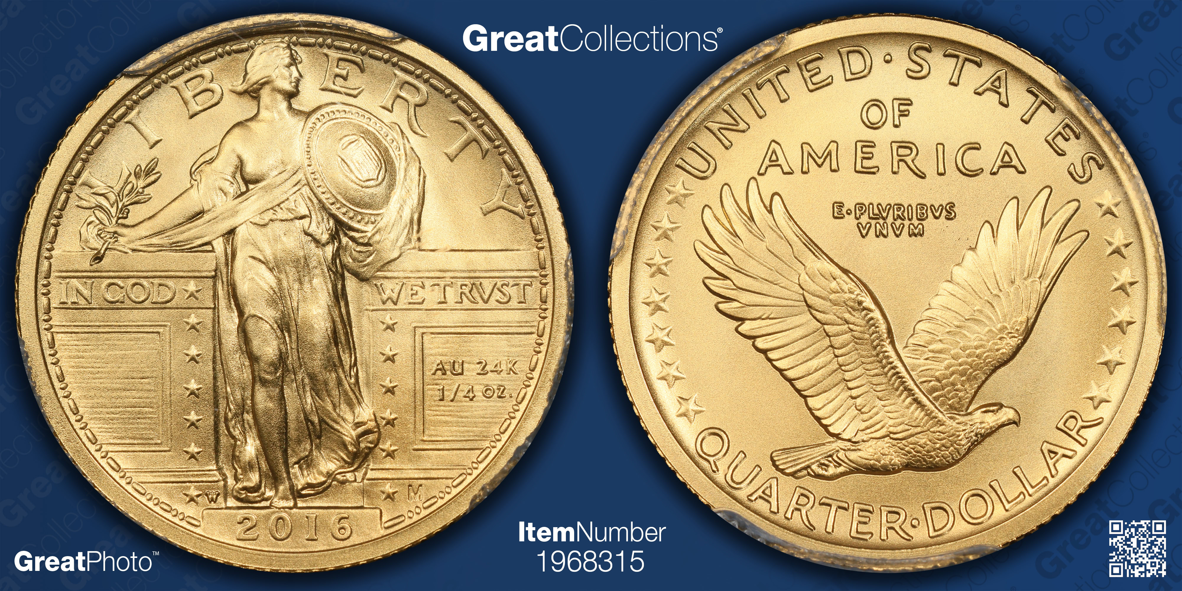 2016-W Standing Liberty Quarter 100th Anniversary Gold First Strike ...
