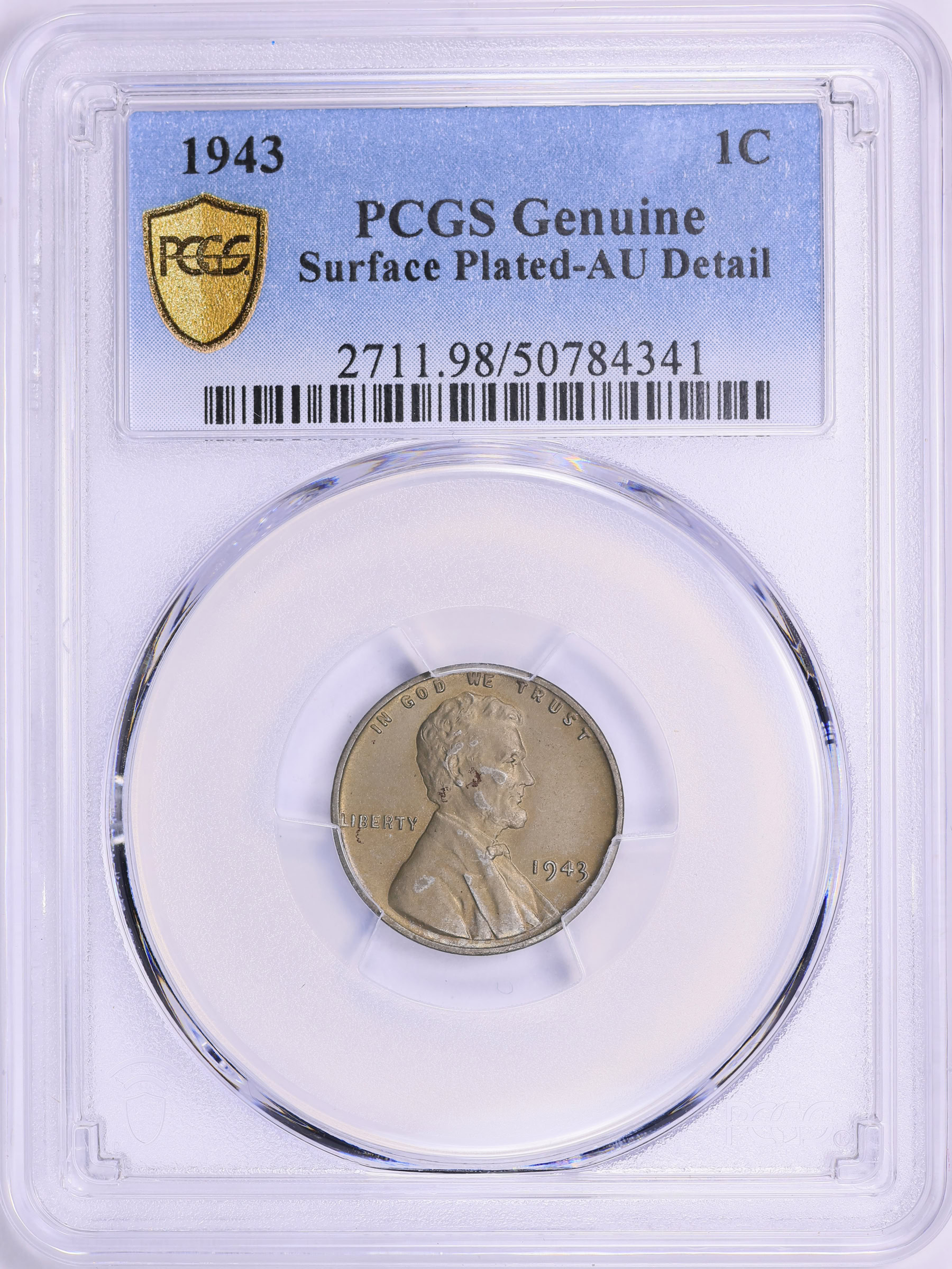 1943 Lincoln Cent PCGS Genuine AU Details (Item 1968348 ...