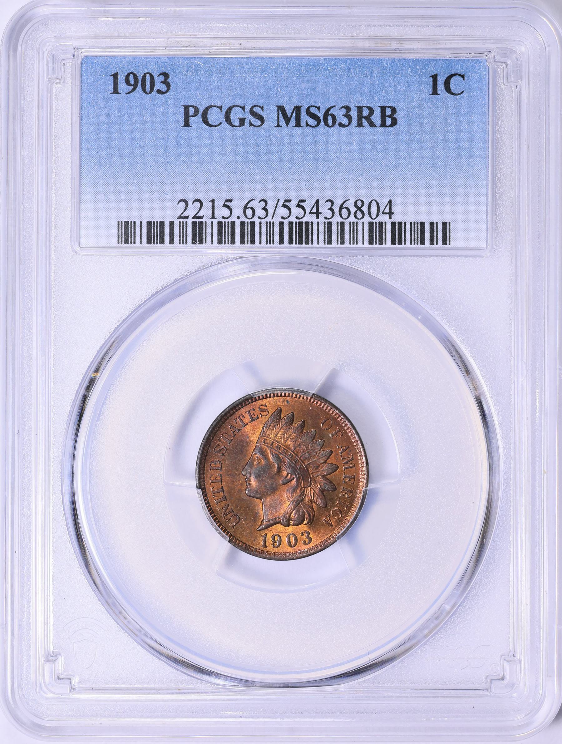 1903 Indian Cent PCGS MS-63 RB (Item 1968501) | GreatCollections Coin ...