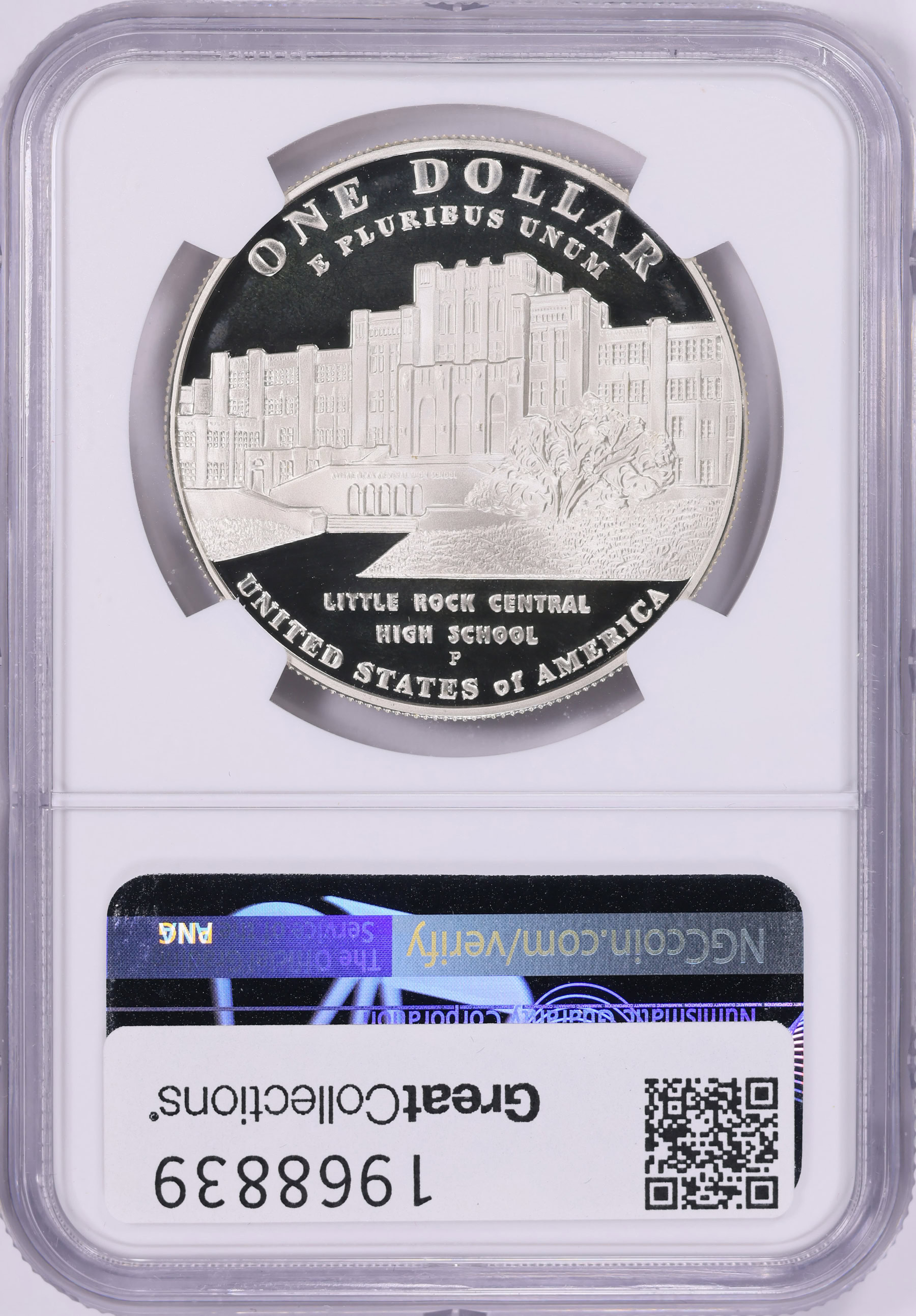 2007-P Little Rock Central High School Desegregation Silver Dollar NGC ...