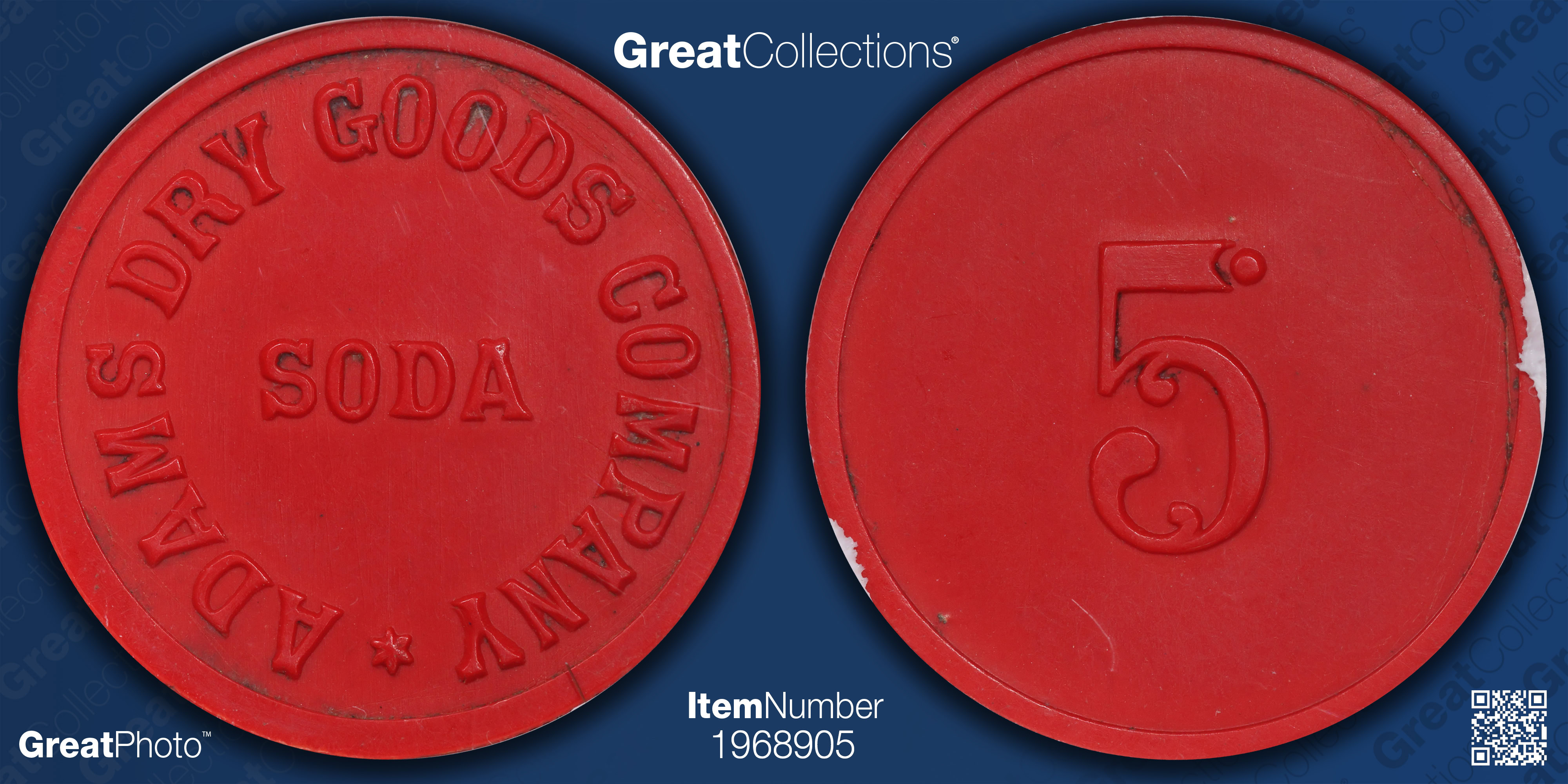 ND (c.1902-17) New York City, New York Adam's Dry Goods Company 5 Cents ...