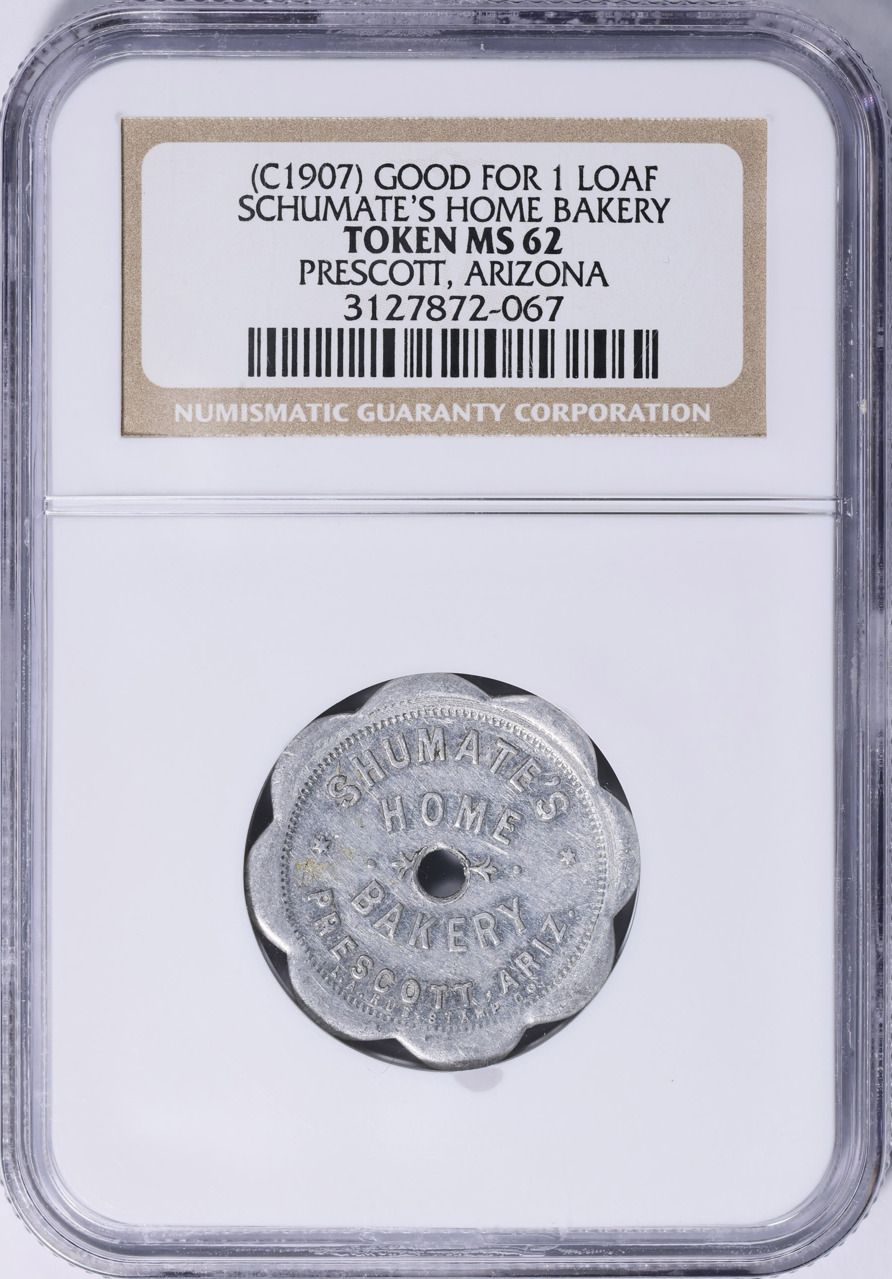 ND (c.1907) Prescott, Arizona Schumate's Home Bakery One Loaf of Bread ...