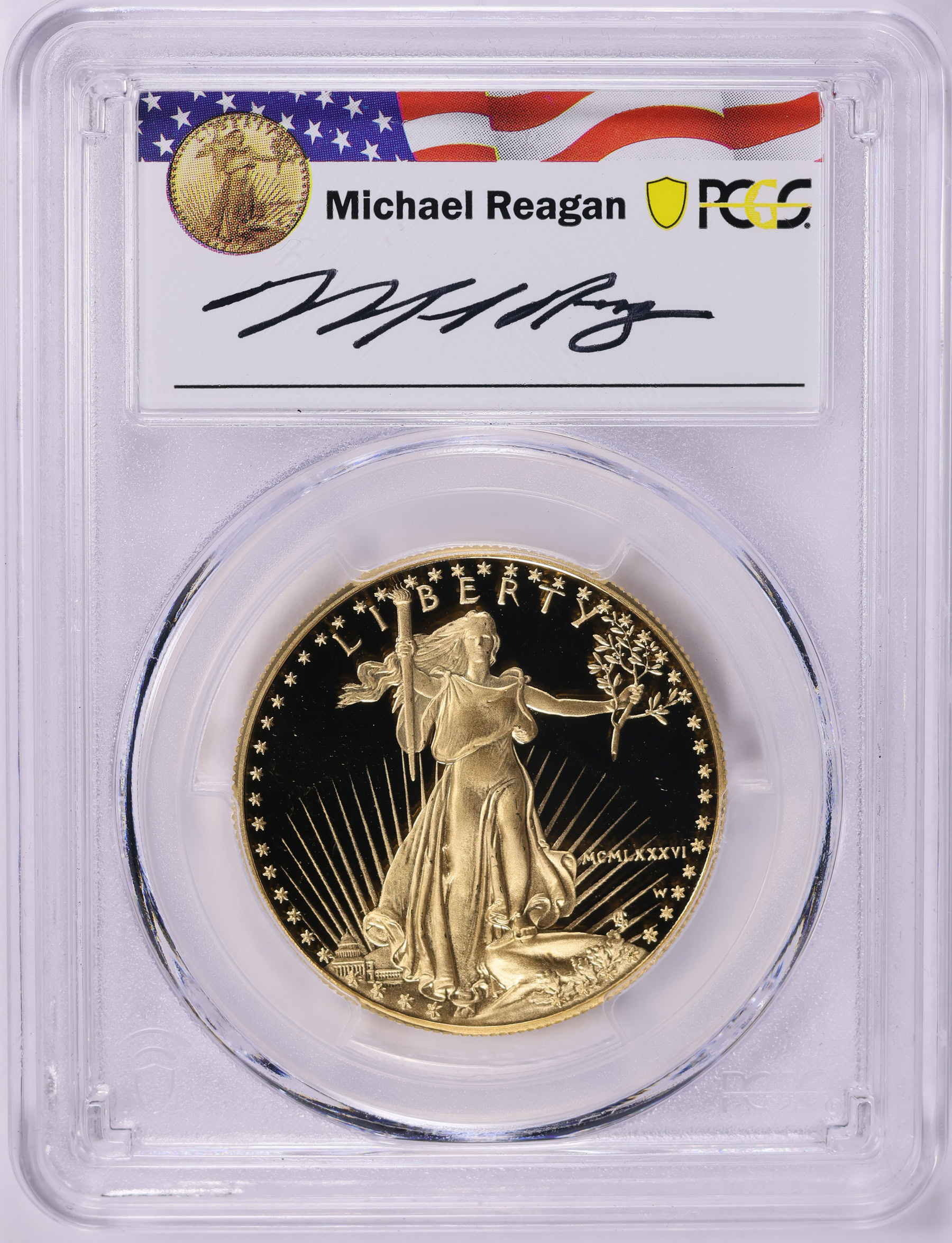1986-W $50 One-Ounce Gold American Eagle Reagan Legacy Series PCGS Proof-70 DCAM (Michael Reagan ...