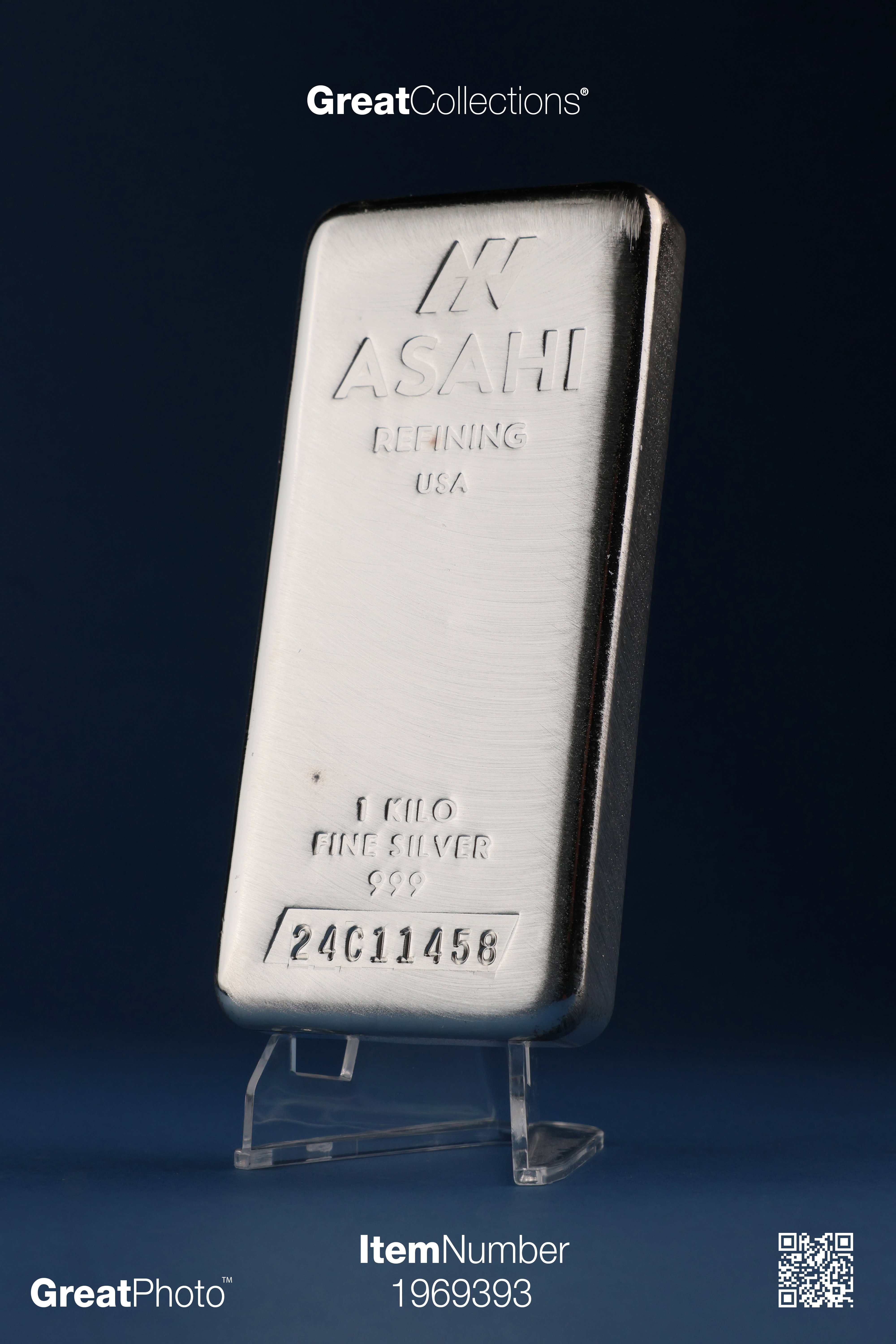 ND Silver Kilo Asahi Refining Ingot/Bar Uncertified (ASW = 32.1186 oz ...