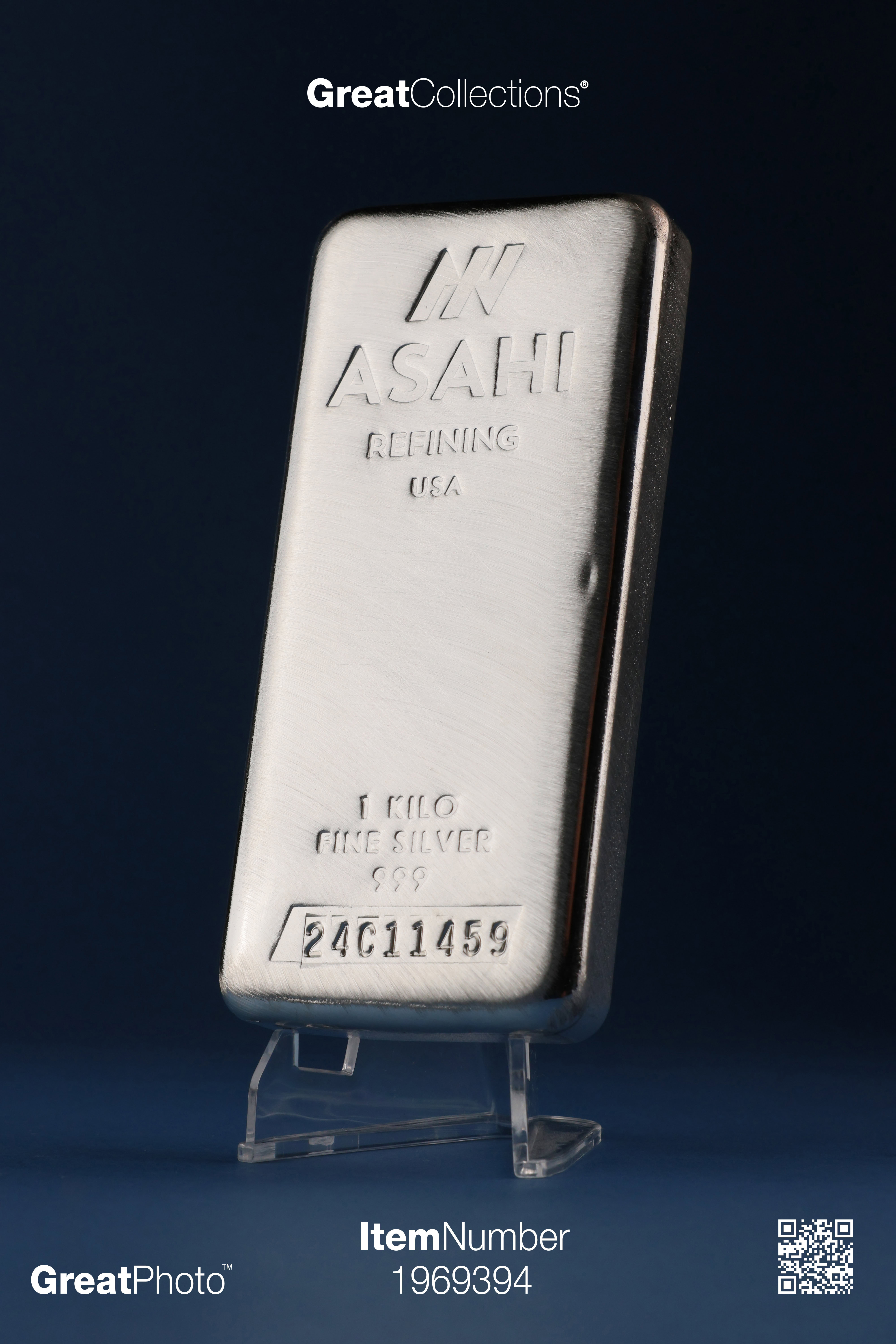 ND Silver Kilo Asahi Refining Ingot/Bar Uncertified (ASW = 32.1186 oz ...