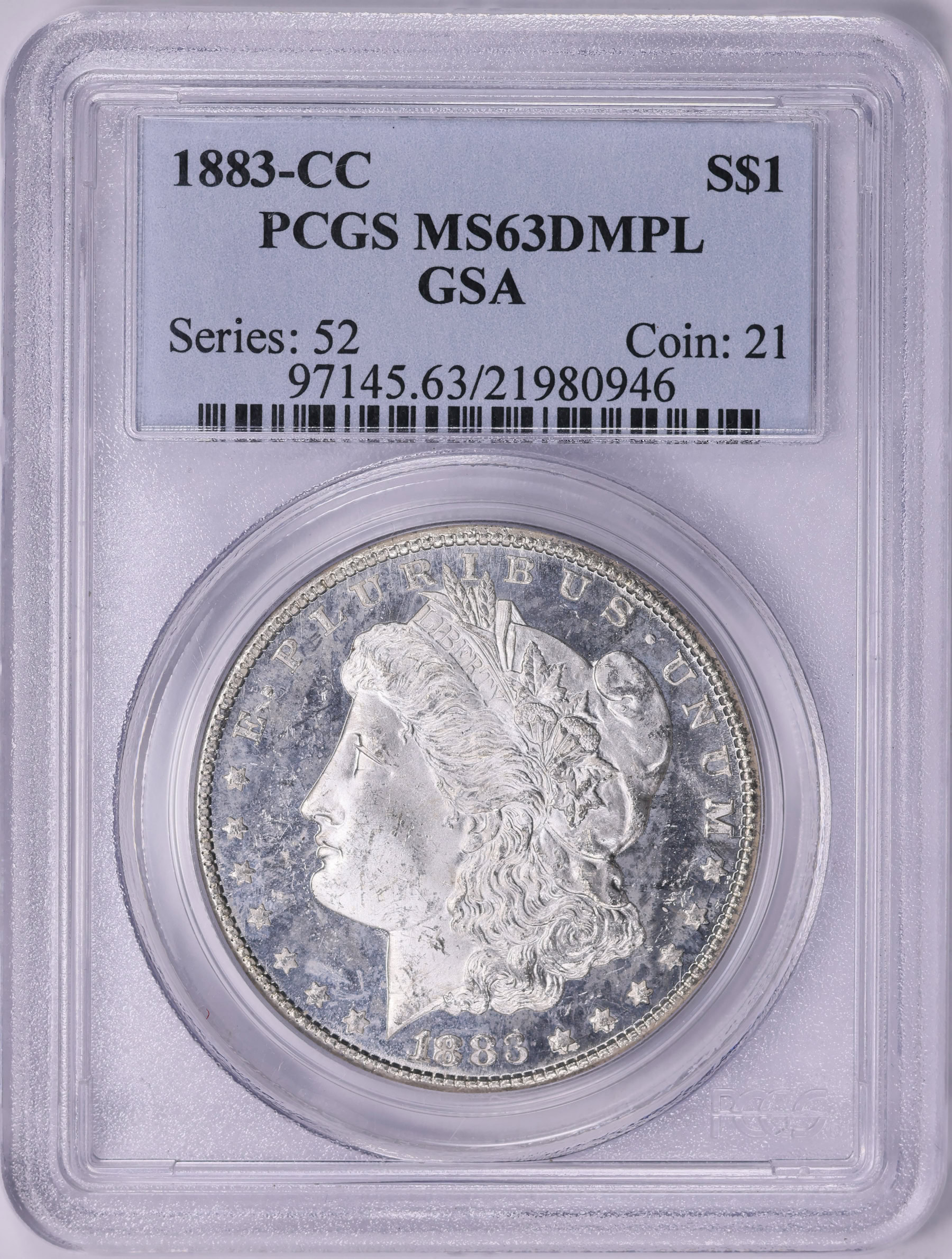 1883-CC Morgan Silver Dollar PCGS MS-63 DMPL (GSA) (Item 1969529 ...