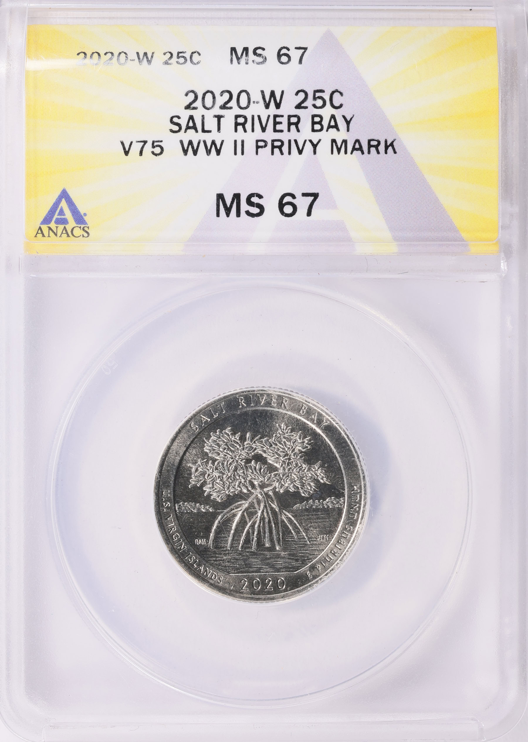 2020-W America the Beautiful Quarter Salt River National Park V75 ANACS ...