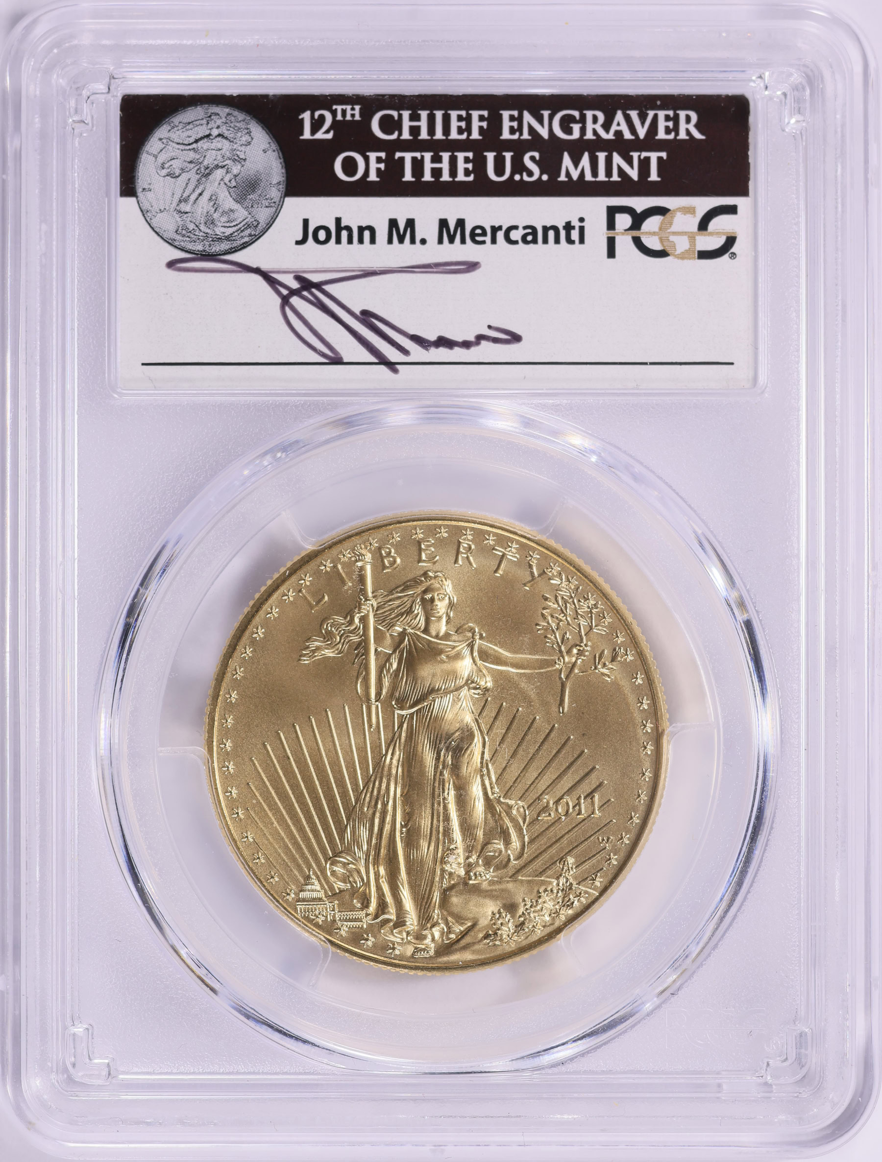 2011-W $50 One-Ounce Gold American Eagle Burnished 25th Anniversary ...