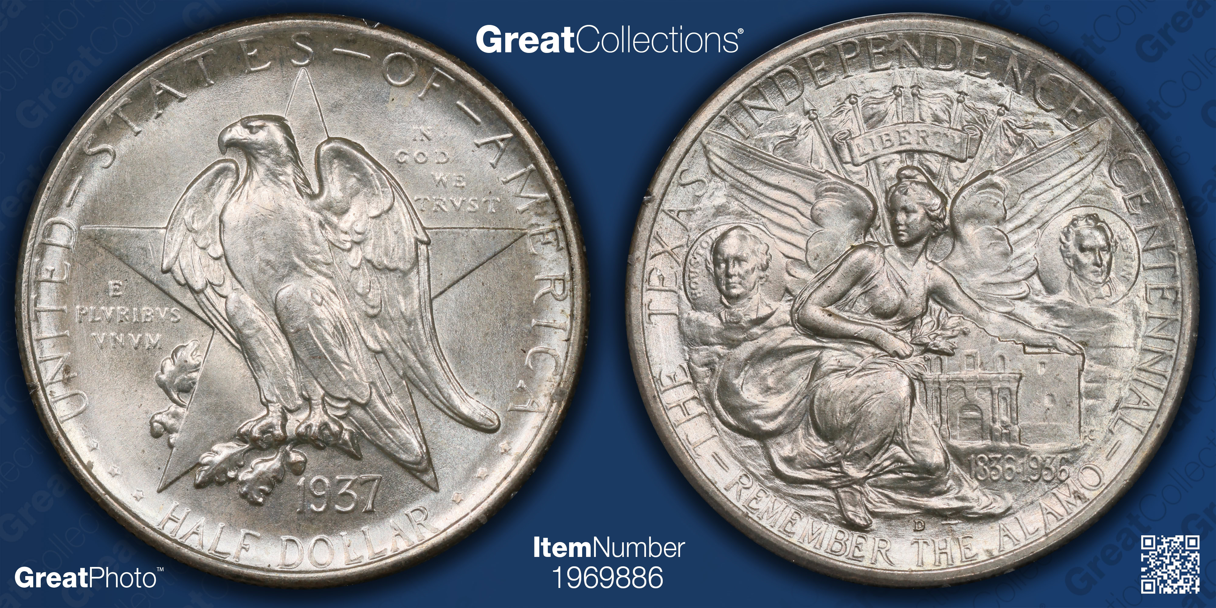 1937-D Texas Centennial Half Dollar PCGS MS-65 OGH (1st Gen) (Item ...