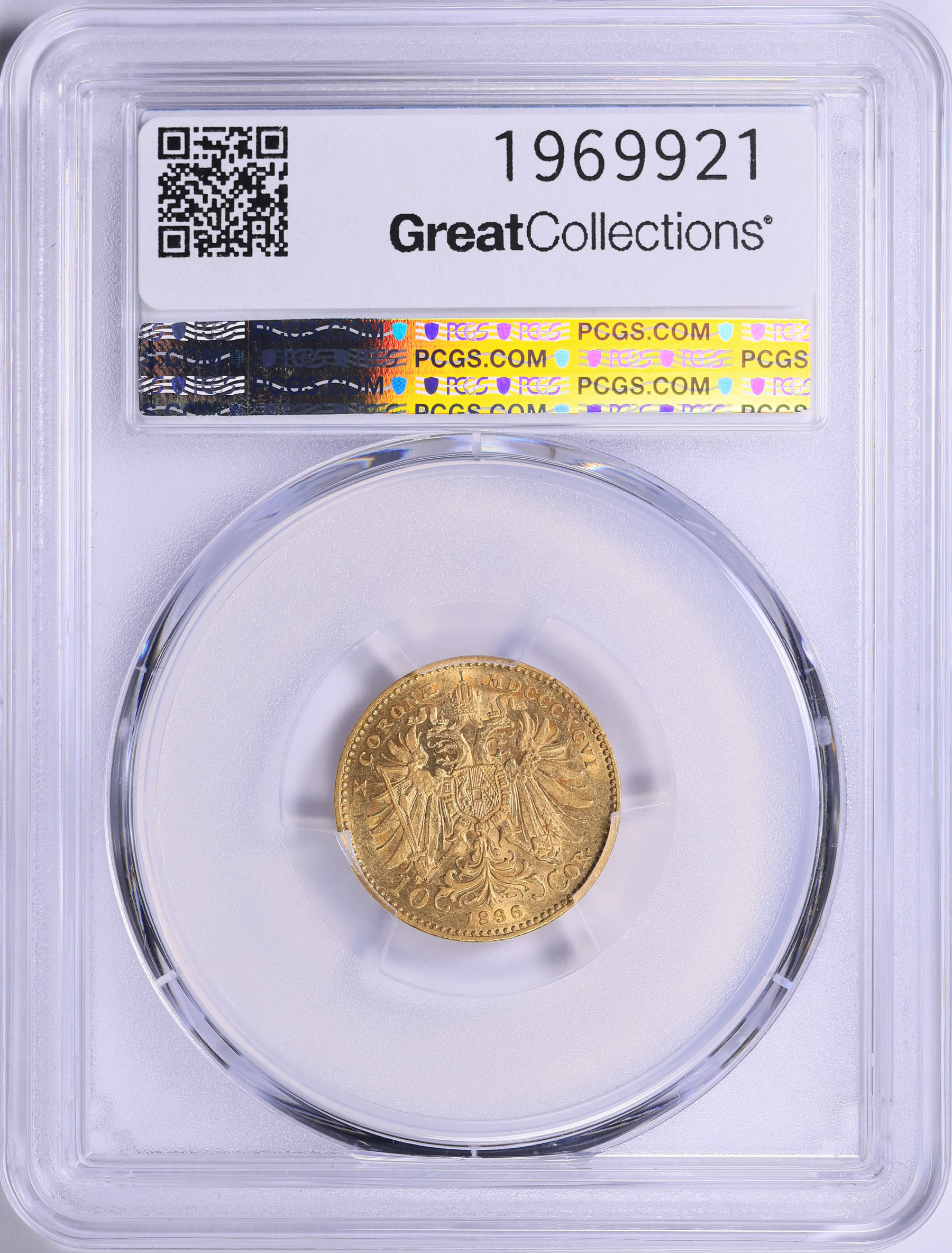 Austria 1896 Gold 10 Corona KM-2805 PCGS AU-55 (AGW = 0.098 oz.) (Item ...
