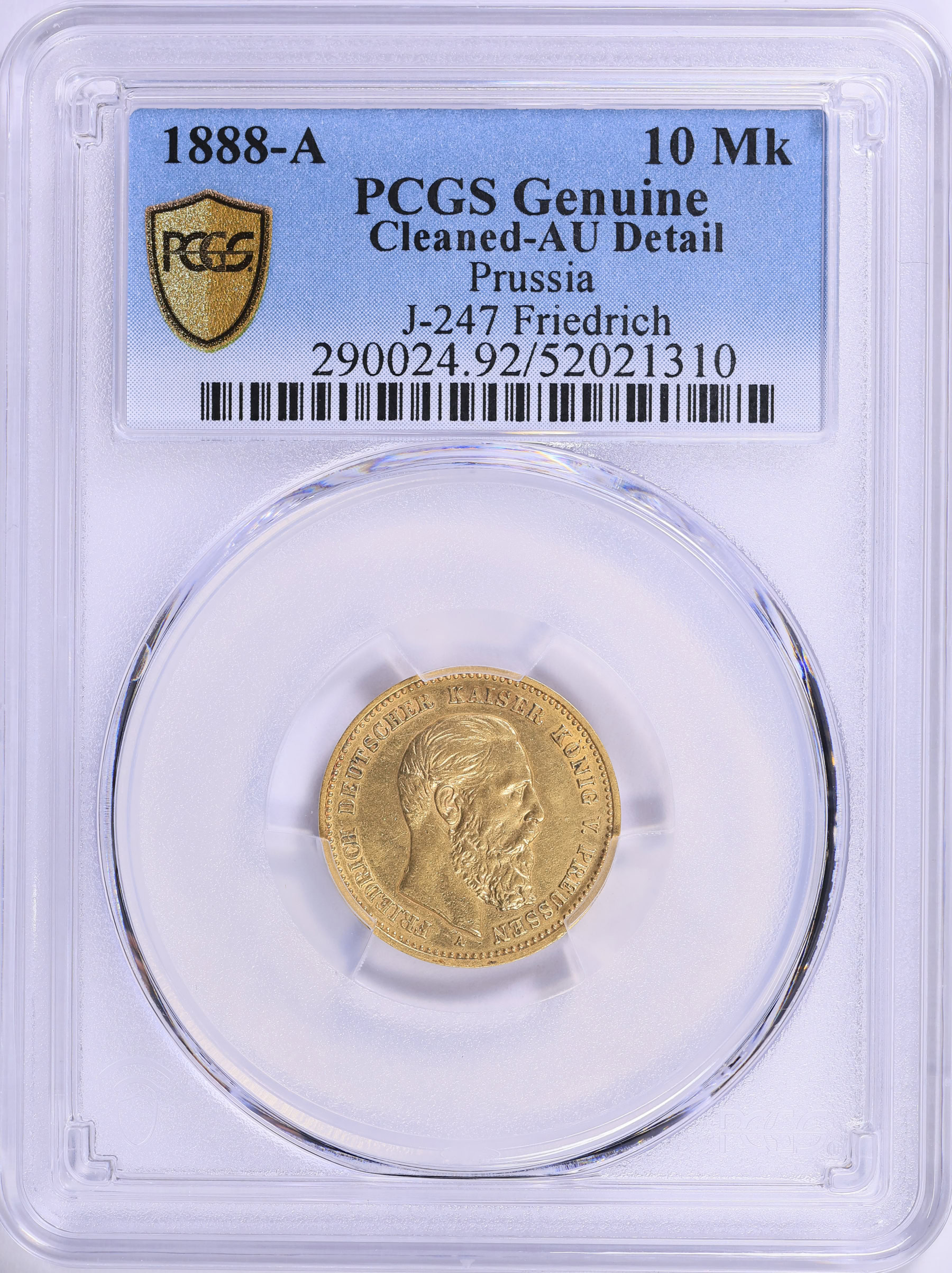 Germany - Prussia 1888-A Gold 10 Marks Friedrich III KM-514 PCGS ...