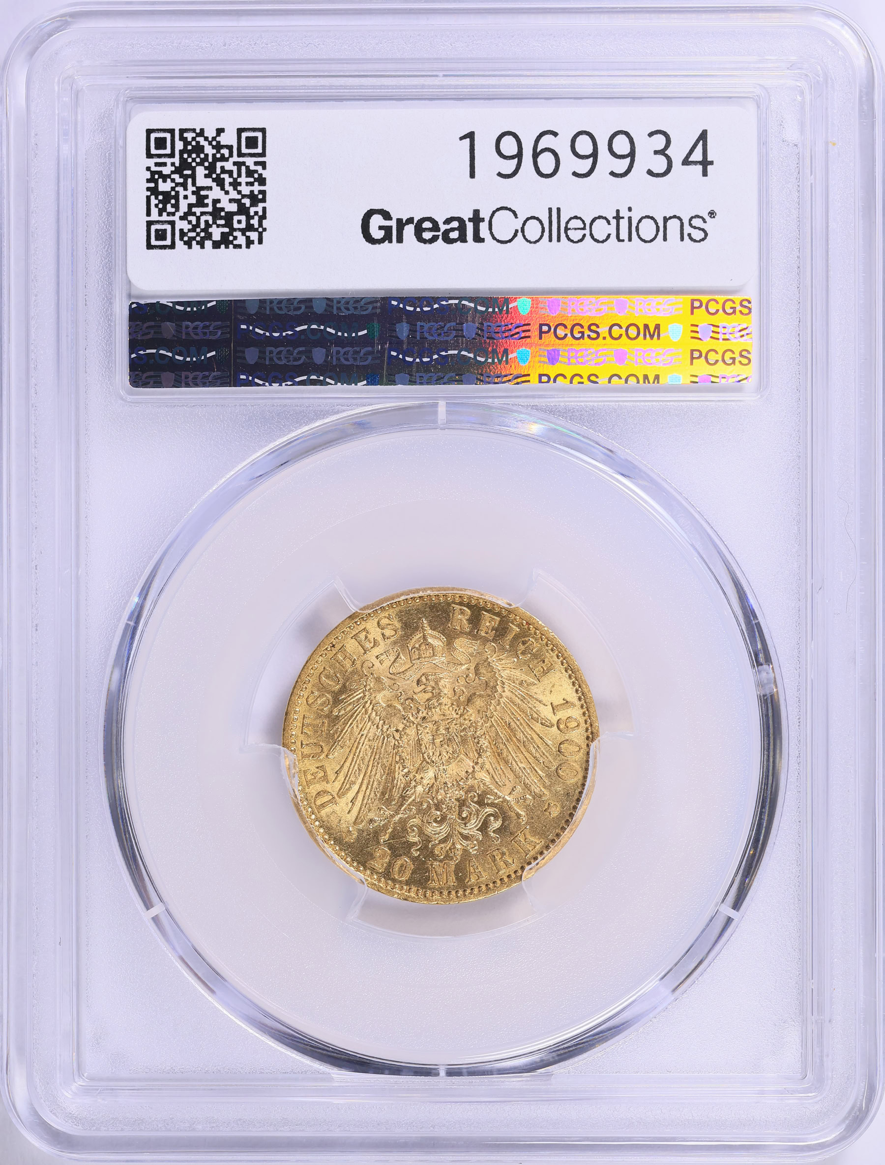 Germany - Prussia 1900-A Gold 20 Marks KM-521 PCGS MS-61 (AGW = 0.2305 ...
