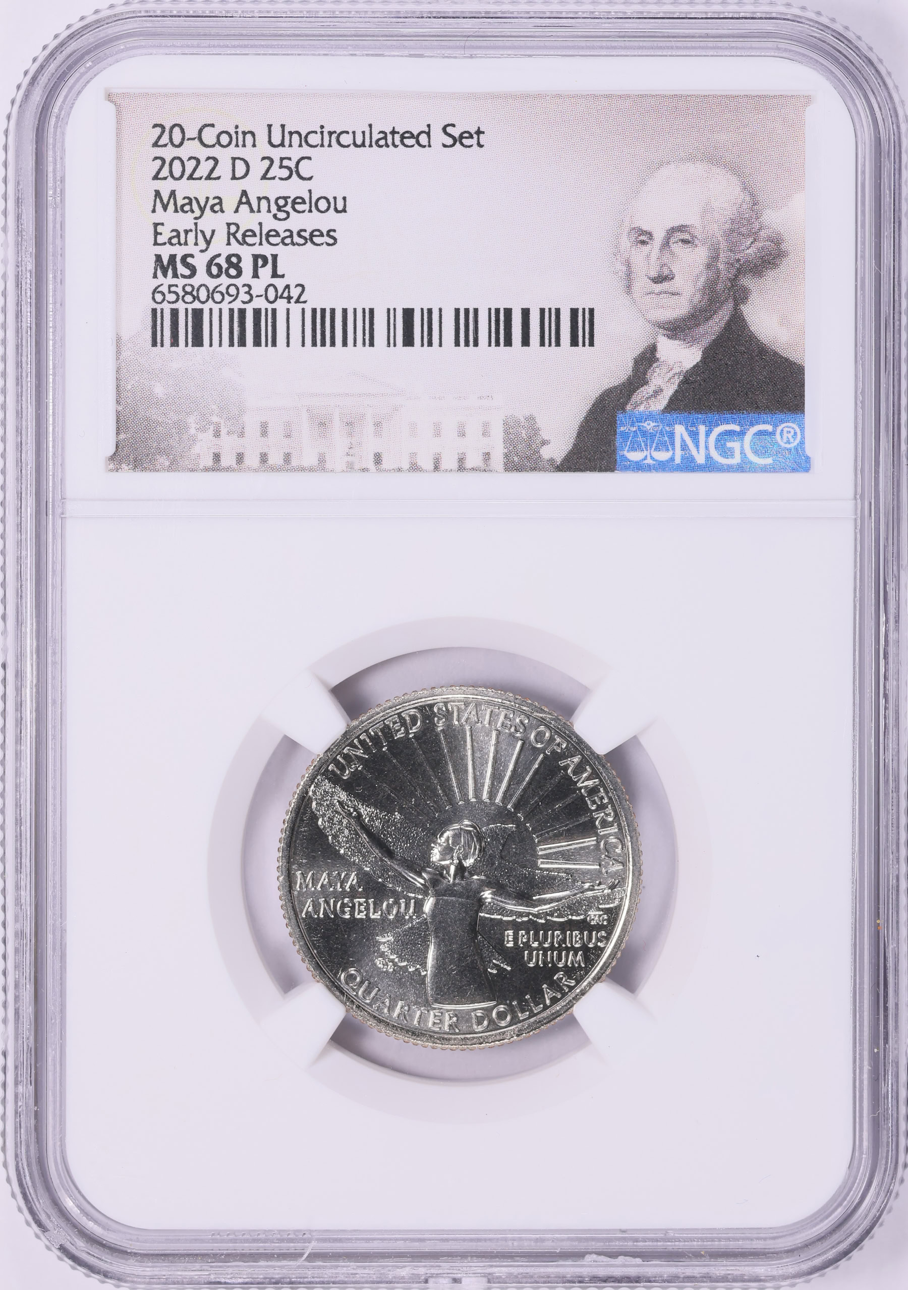 2022-D American Women Quarter Maya Angelou (From the UNC Set) Early ...