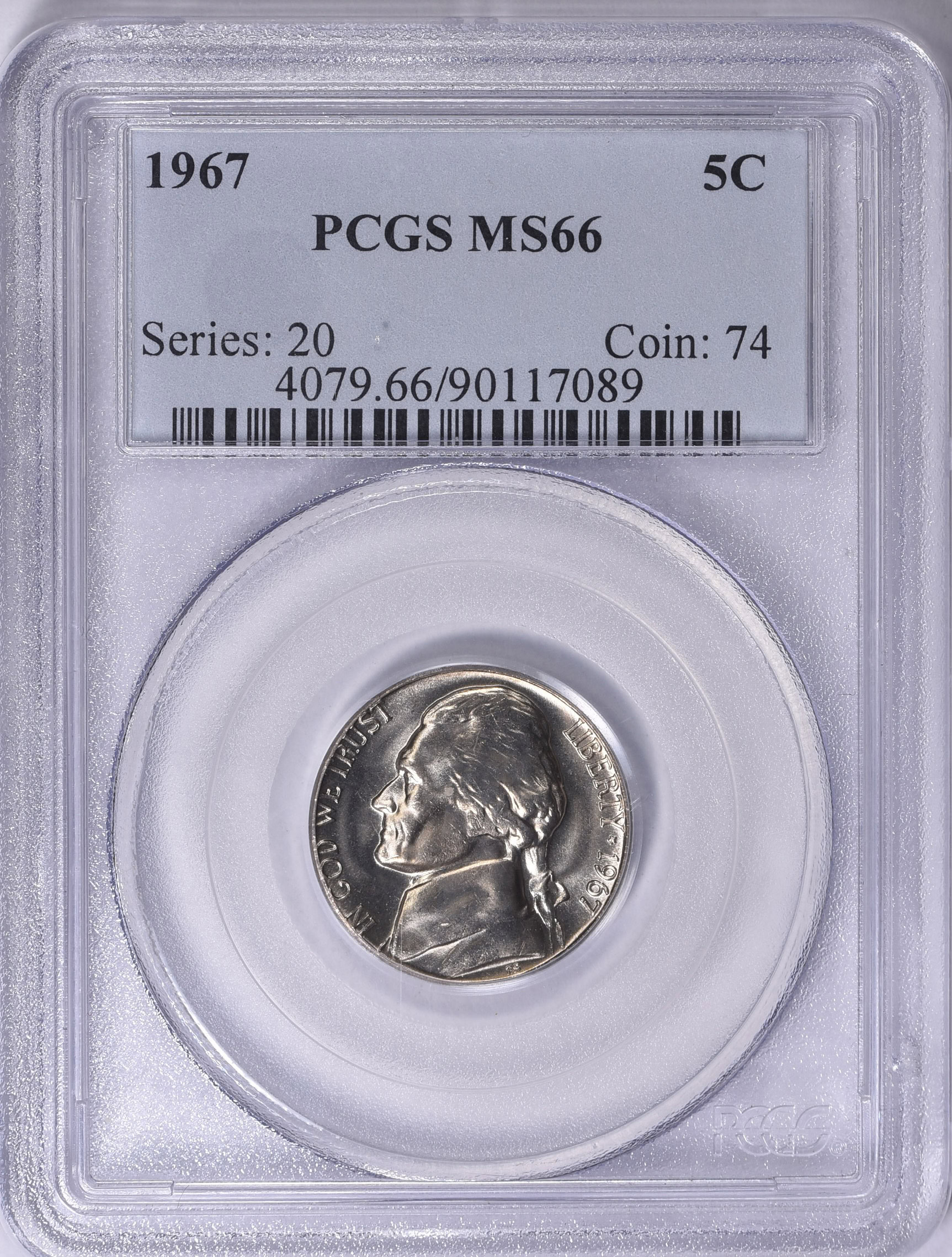 1967 Jefferson Nickel PCGS MS-66 (Item 1970140) | GreatCollections Coin ...