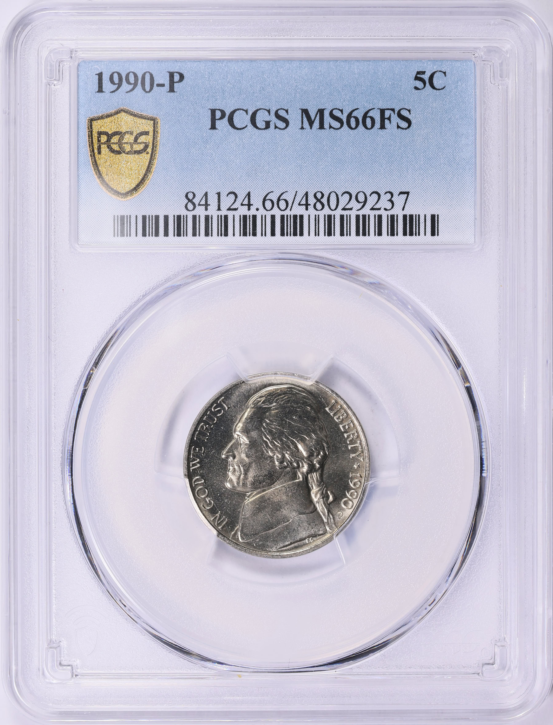 1990-P Jefferson Nickel PCGS MS-66 FS (Item 1970187) | GreatCollections ...