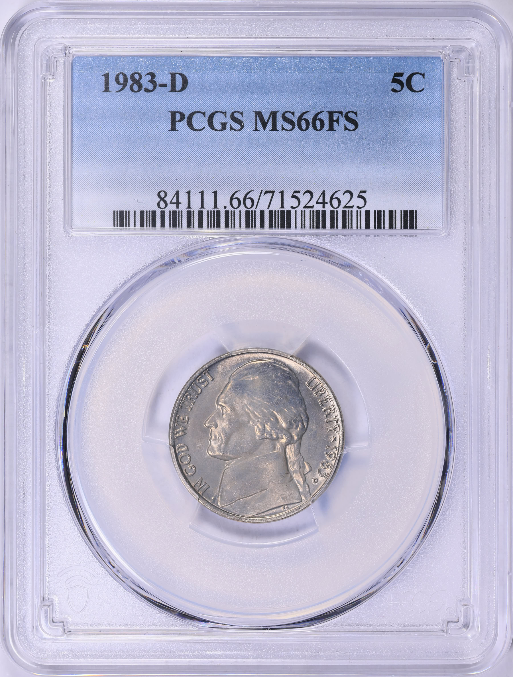 1983-D Jefferson Nickel PCGS MS-66 FS (Item 1970201) | GreatCollections ...