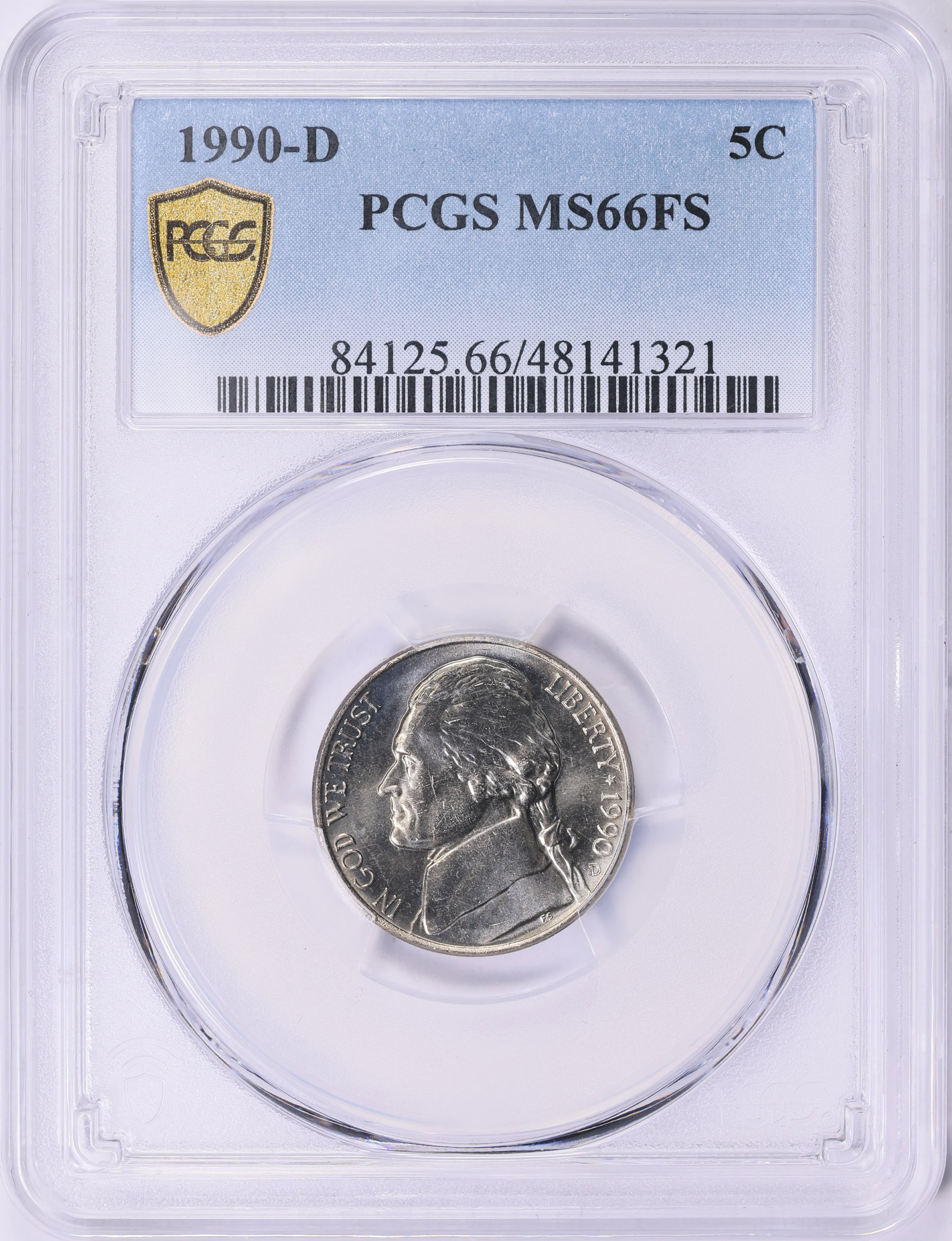 1990-D Jefferson Nickel PCGS MS-66 FS (Item 1970216) | GreatCollections ...