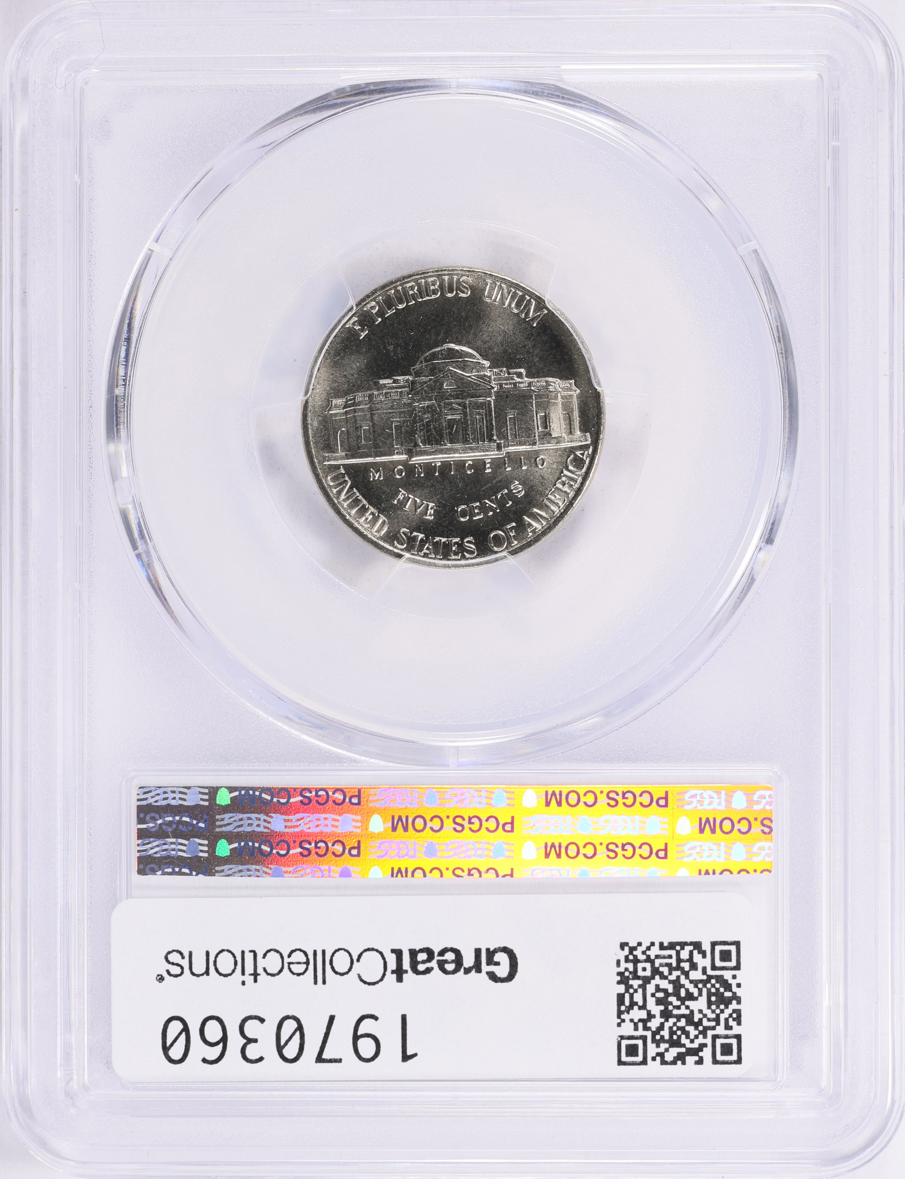 1992-P Jefferson Nickel PCGS MS-65 FS (Item 1970360) | GreatCollections ...