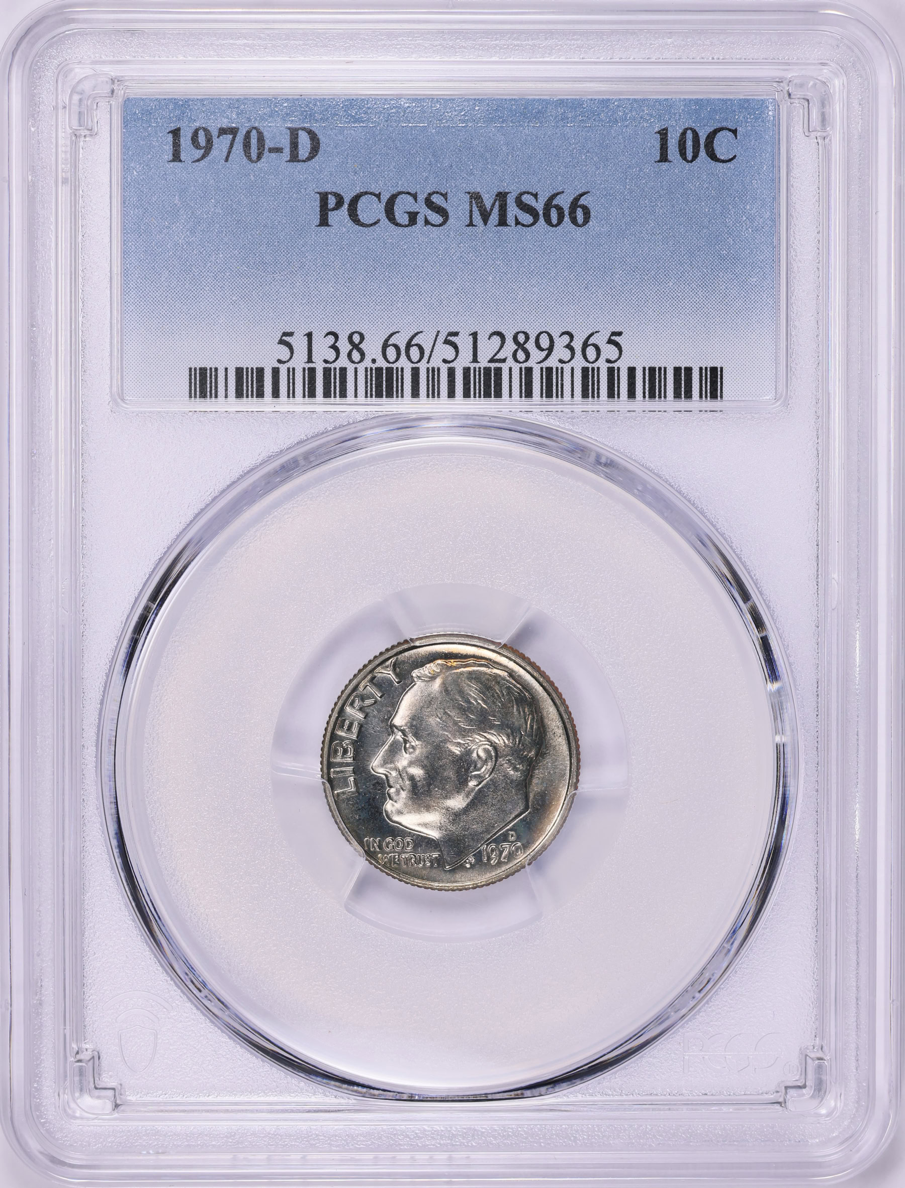 1970-D Roosevelt Dime PCGS MS-66 (Item 1970397) | GreatCollections Coin ...