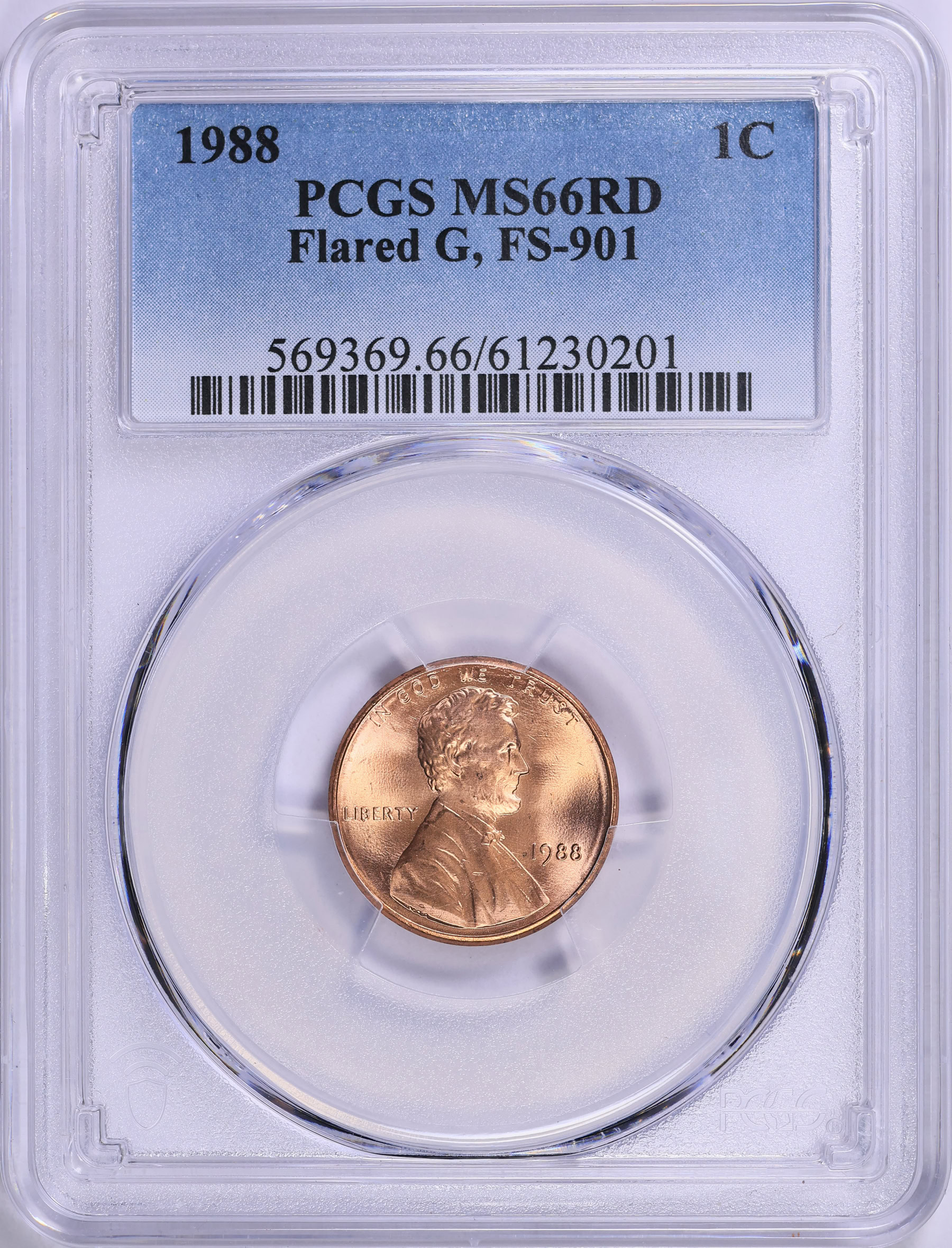 1988 Lincoln Cent Flared G FS-901 PCGS MS-66 RD (Item 1970926 ...