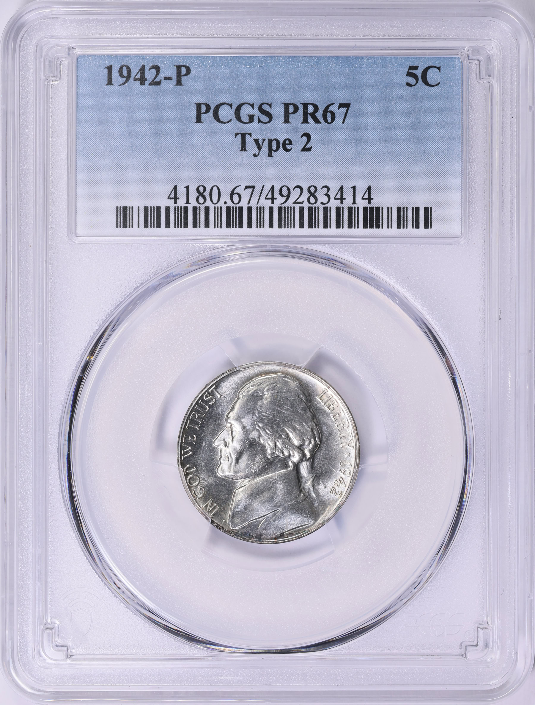 1942-P Jefferson Nickel Type 2 PCGS Proof-67 (Item 1970998 ...