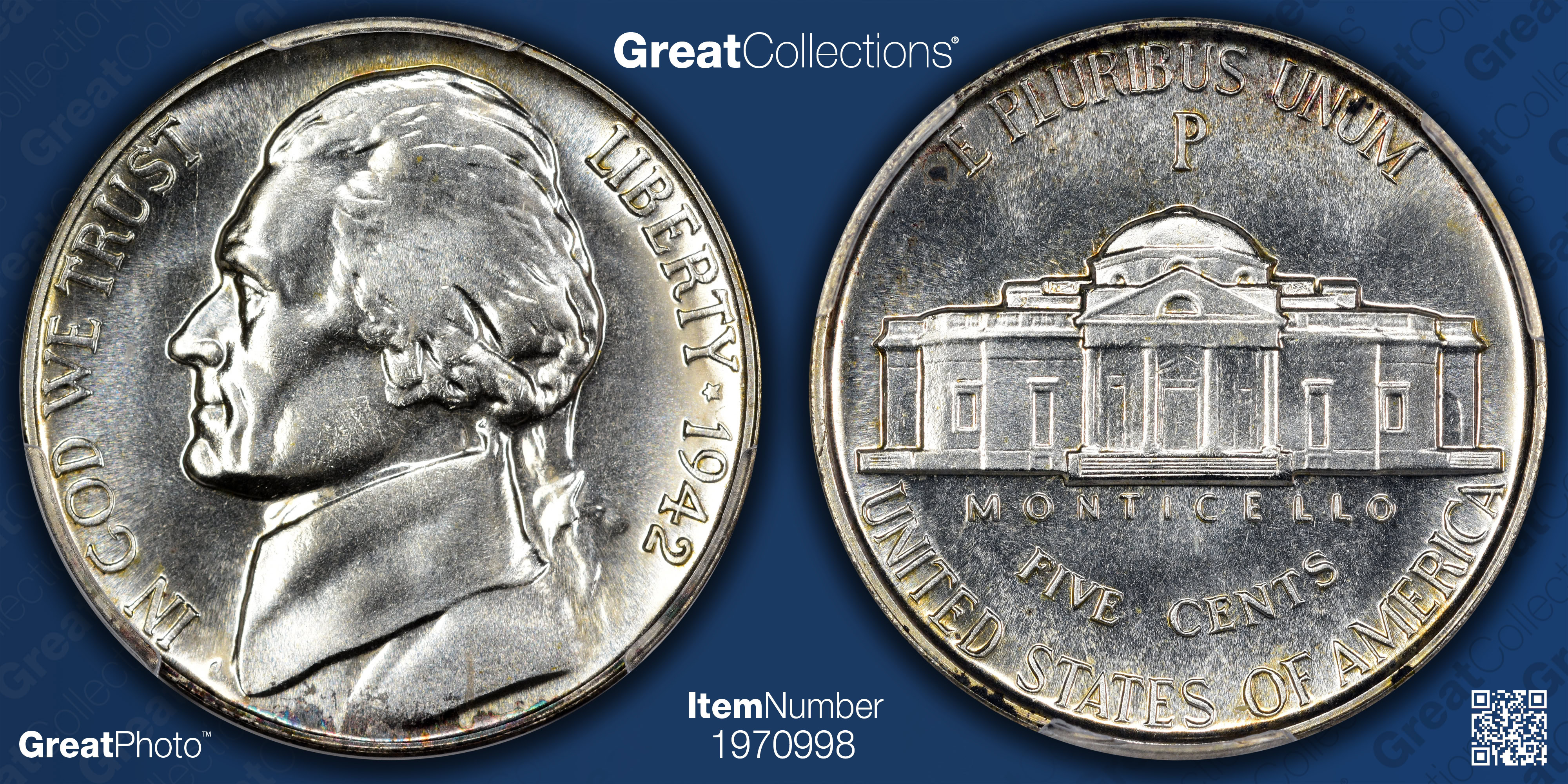 1942-P Jefferson Nickel Type 2 PCGS Proof-67 (Item 1970998 ...