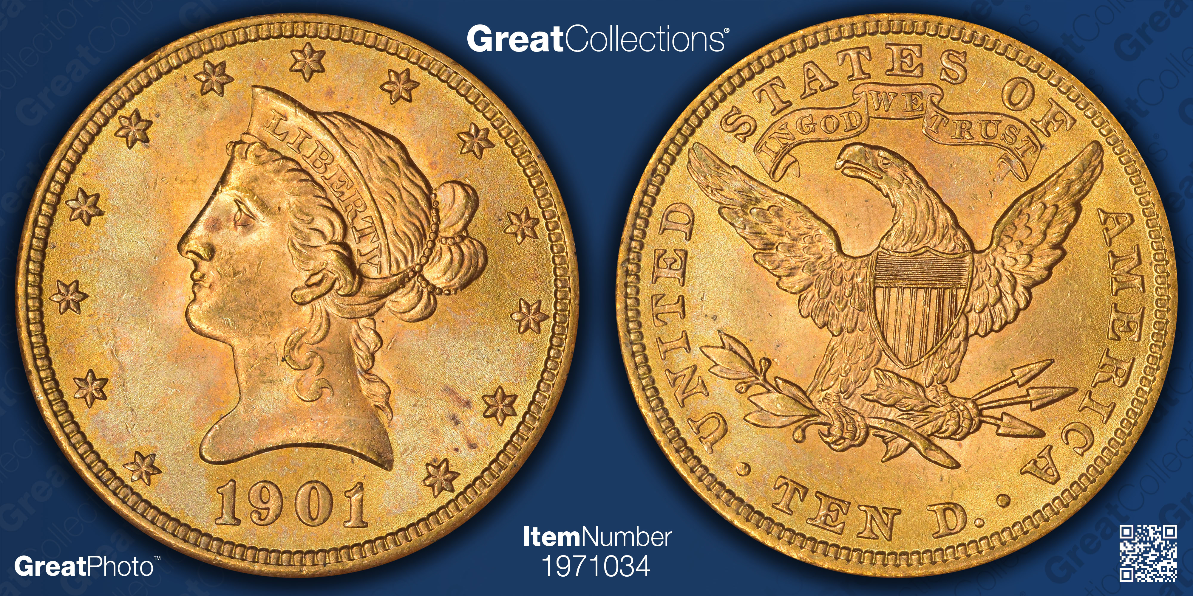 1901 Liberty Gold Eagle NGC MS-64 (CAC Green) (Item 1971034 ...