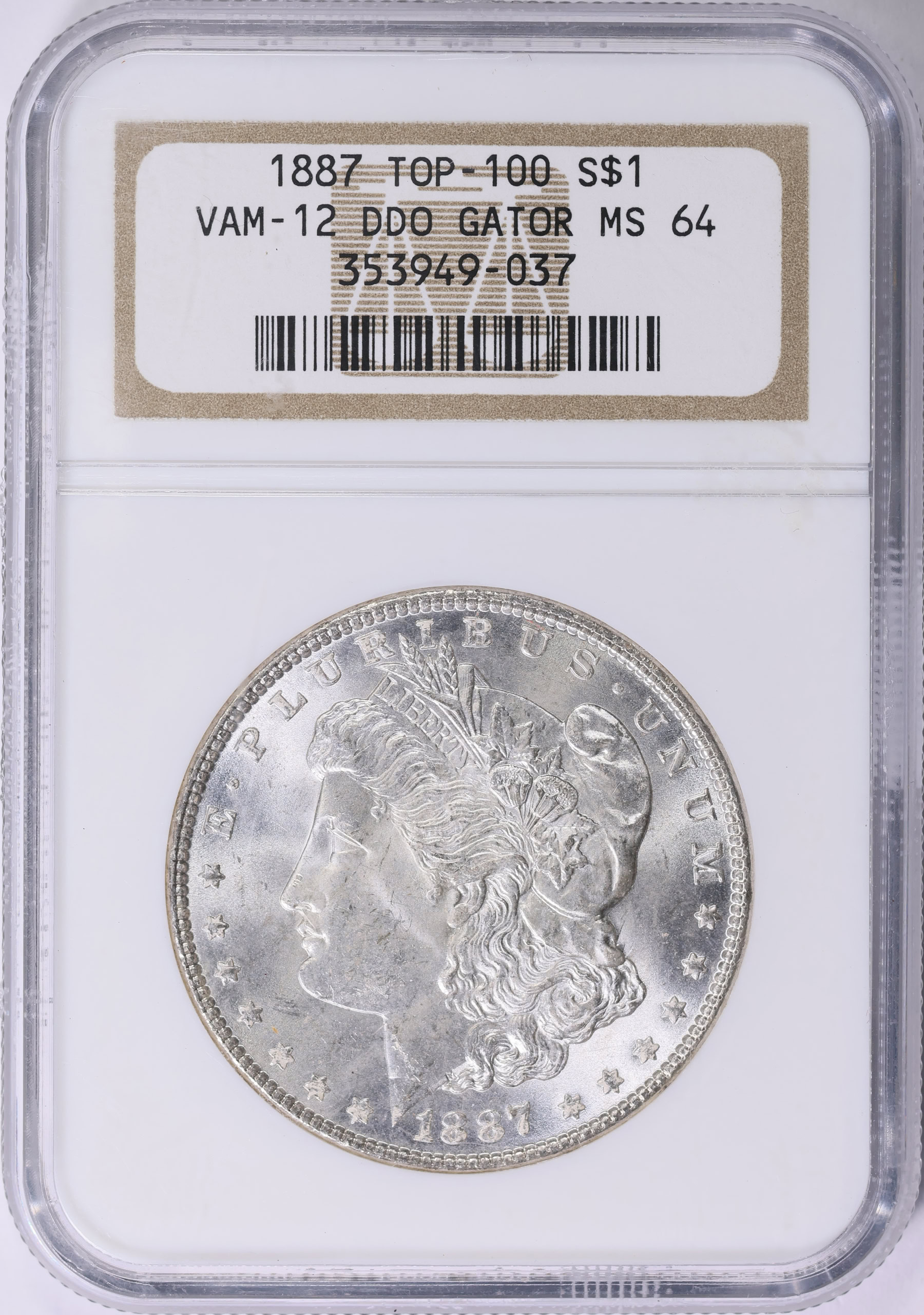 1887 Morgan Silver Dollar Alligator Eye VAM-12 *Top 100* NGC MS-64 ...